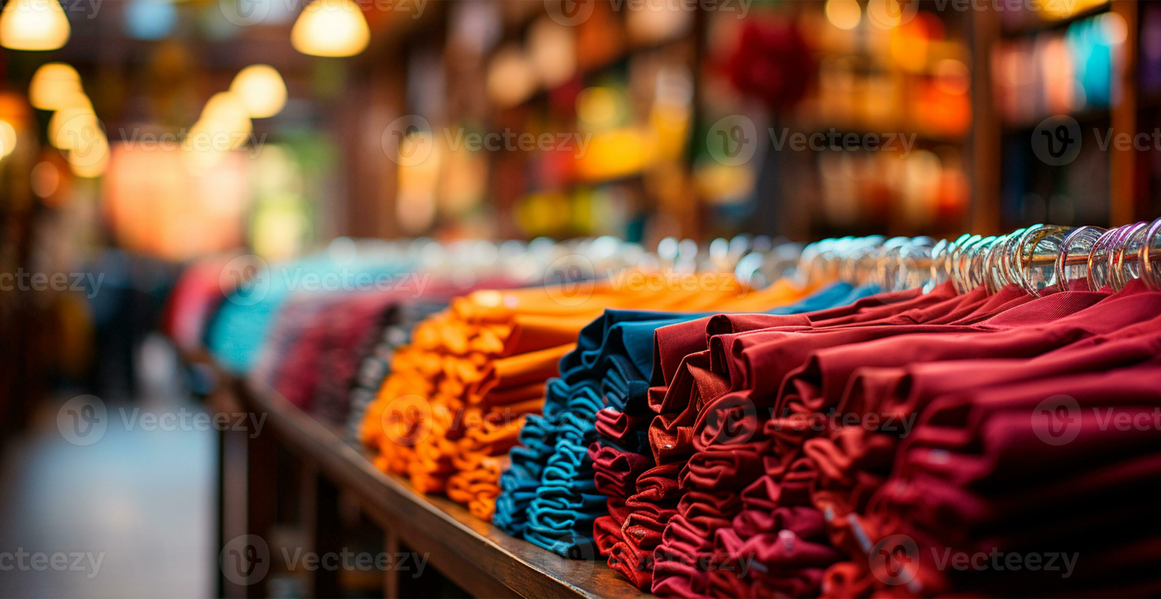 AI generated Clothing store, display cases and racks with clothes - AI generated image 35648793 ...