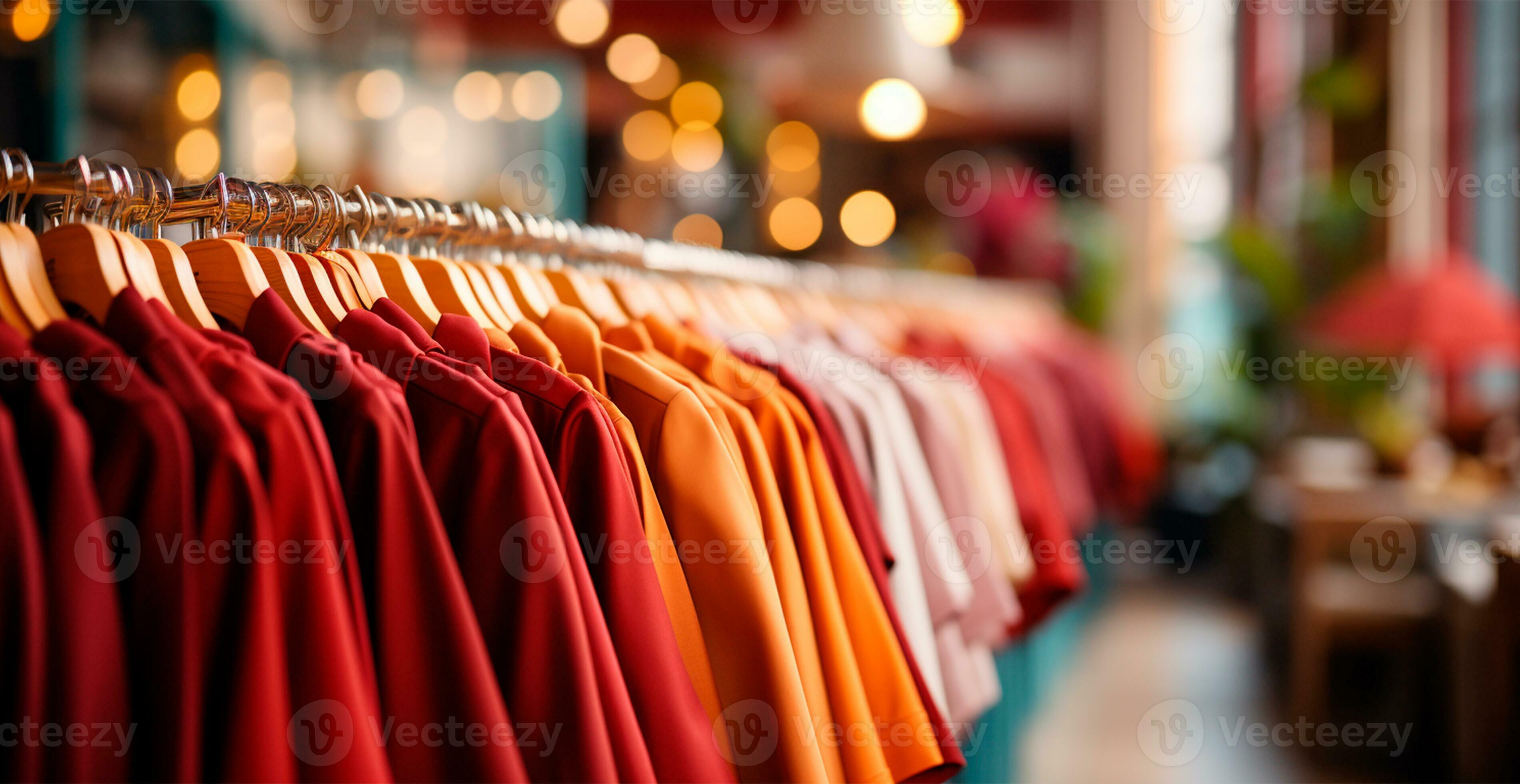 AI generated Clothing store, display cases and racks with clothes - AI generated image 35648803 ...