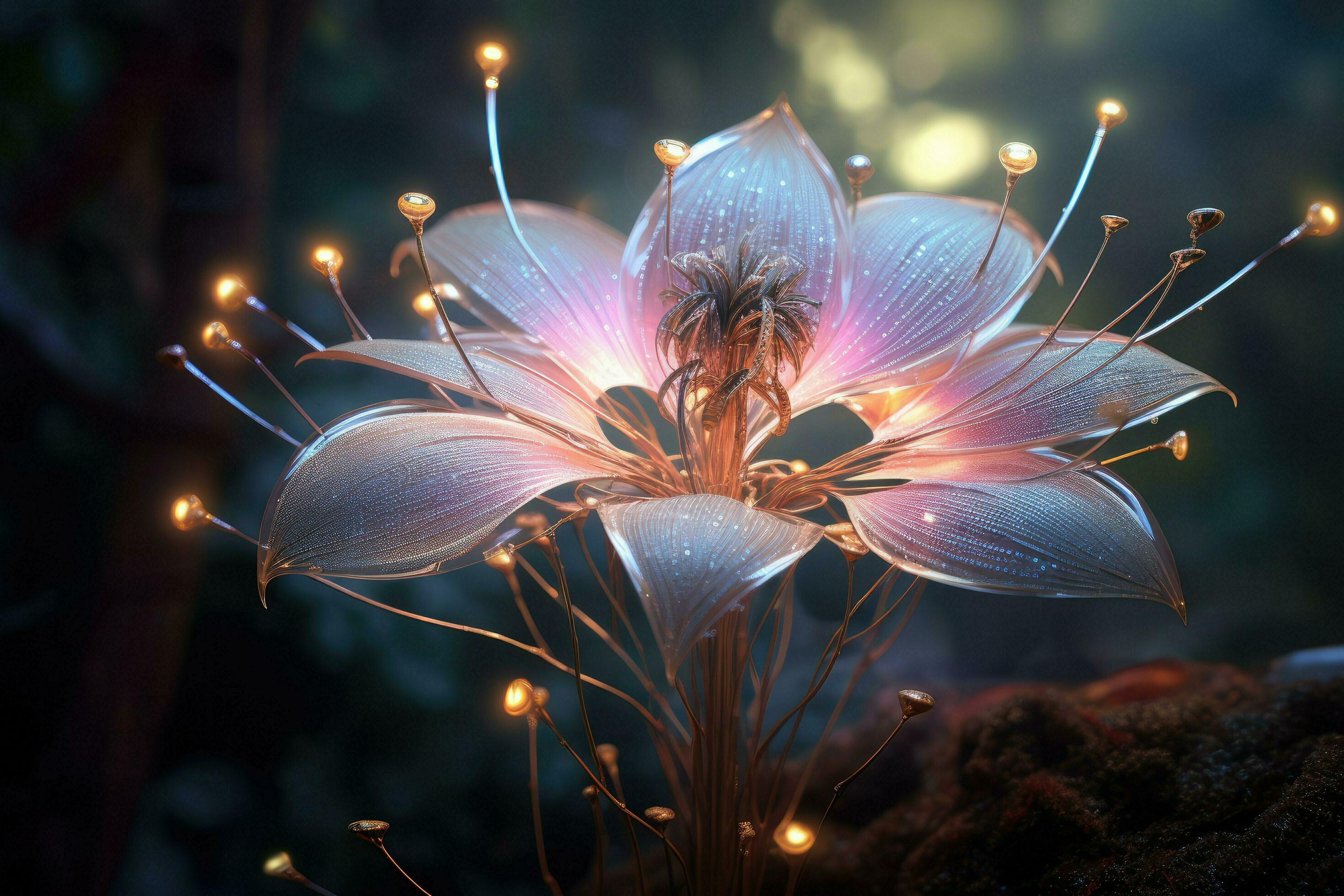 AI generated Glowing flower wallpaper, lose up of flower Ai generated ...