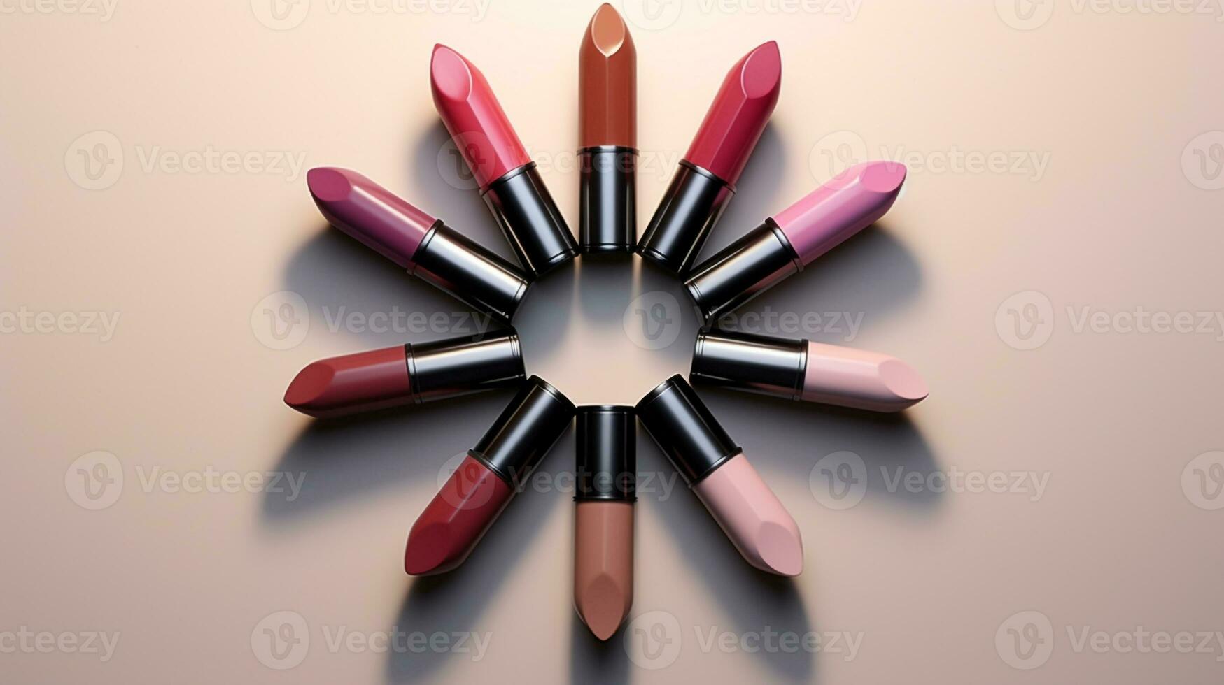AI generated beautiful arrangement of five lipsticks in different ...