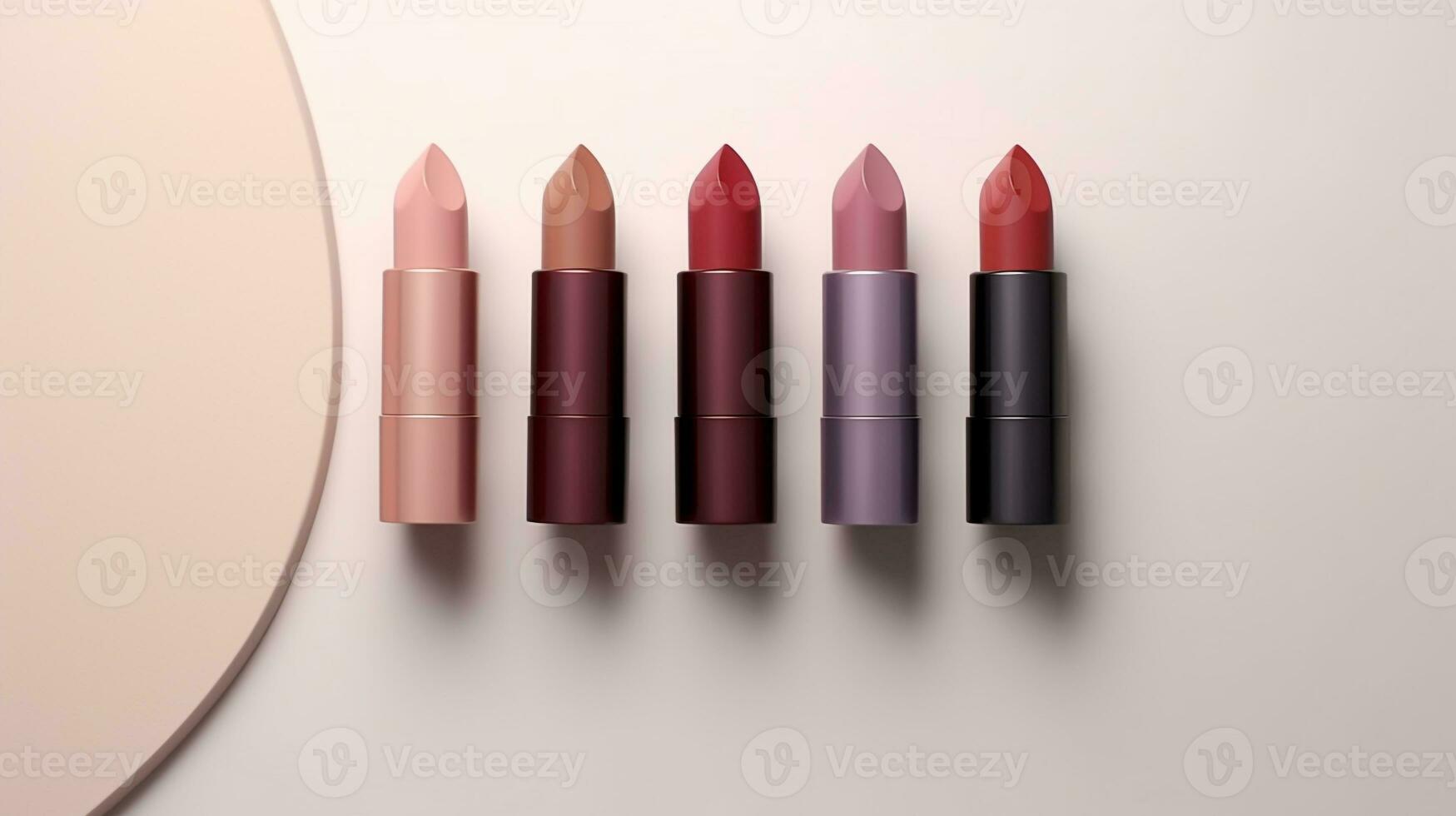 AI generated beautiful arrangement of five lipsticks in different ...