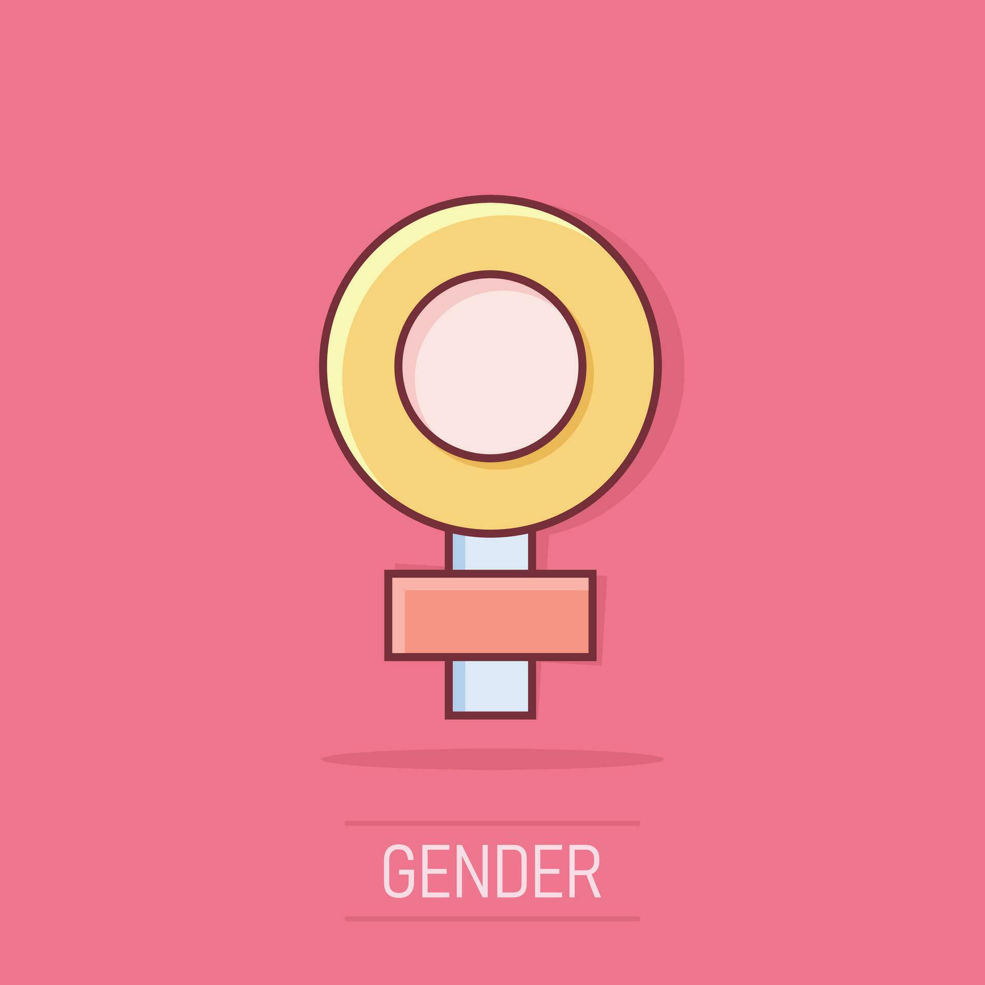 Vector Cartoon Female Sex Symbol Icon In Comic Style Women Gender
