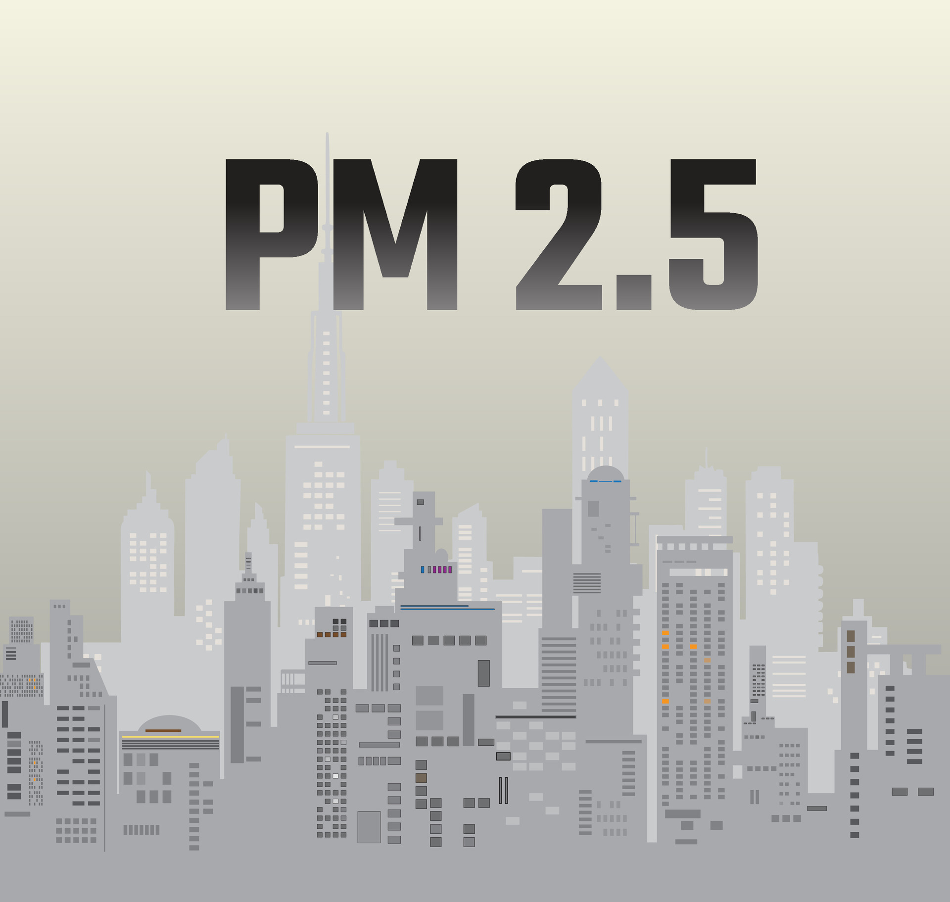 contaminación pm2.5 en el ciudad, niebla tóxica ciudad, polvo en el aire , vector ilustración ...