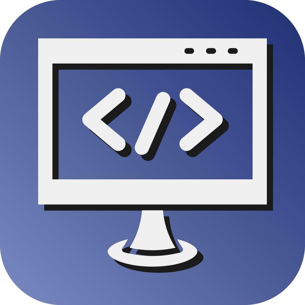 Coding Vector Glyph Gradient Background Icon For Personal And ...