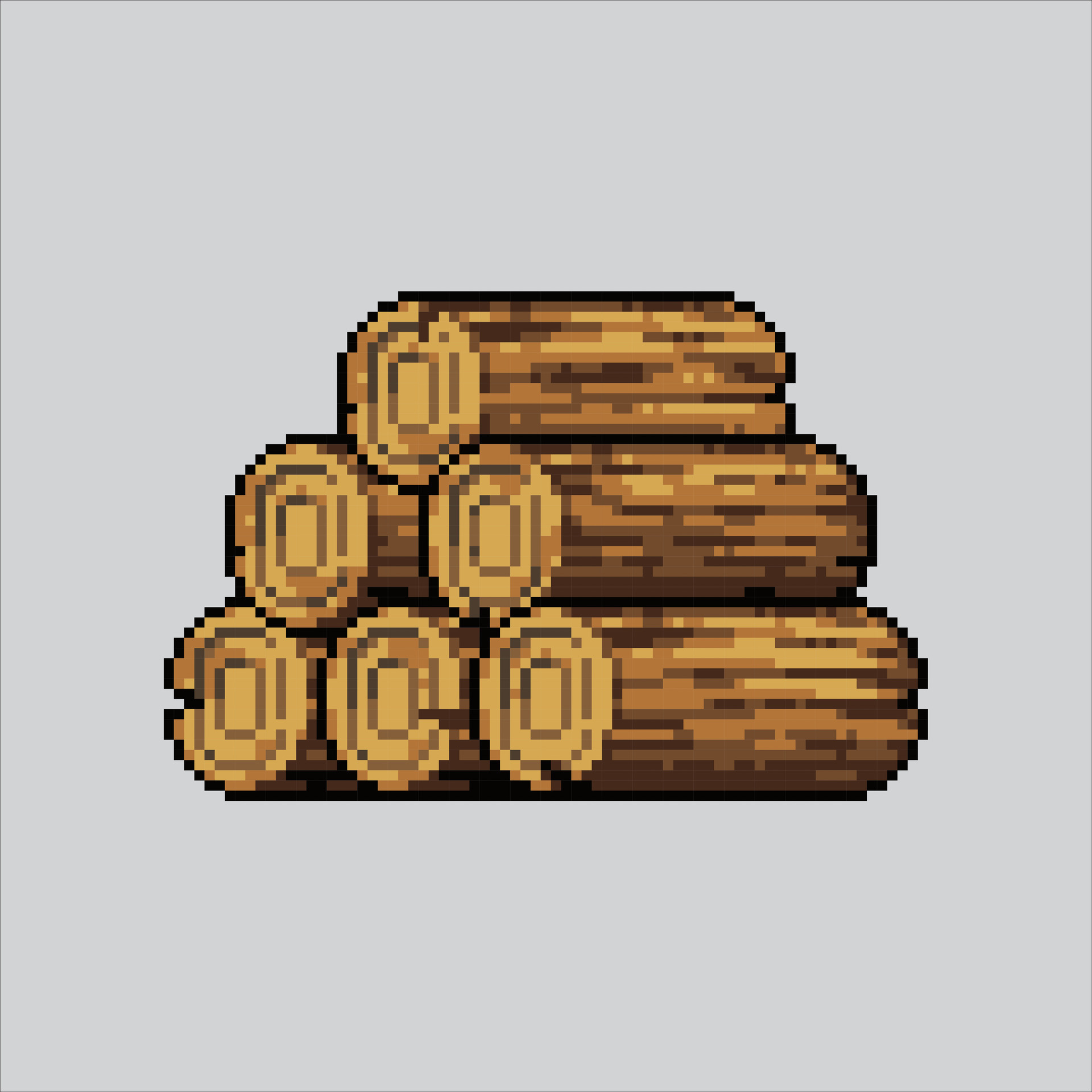 Pixel art illustration Woodpile. Pixelated timber wood. Wood Pile ... Pixel art illustration Woodpile. Pixelated timber wood. Wood Pile ...