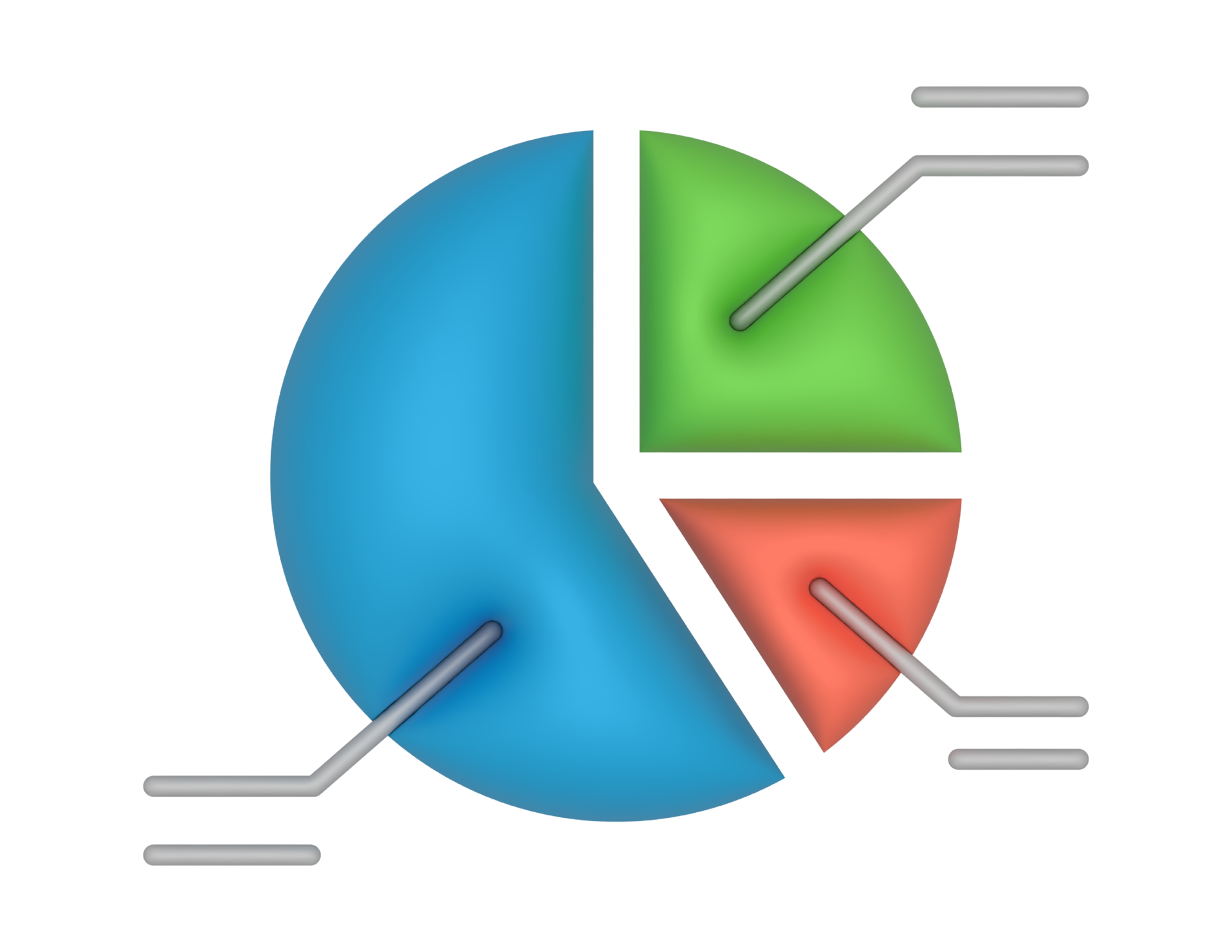 3d Pie Chart 3 Slices And Stats on a transparent background 35666889 PNG