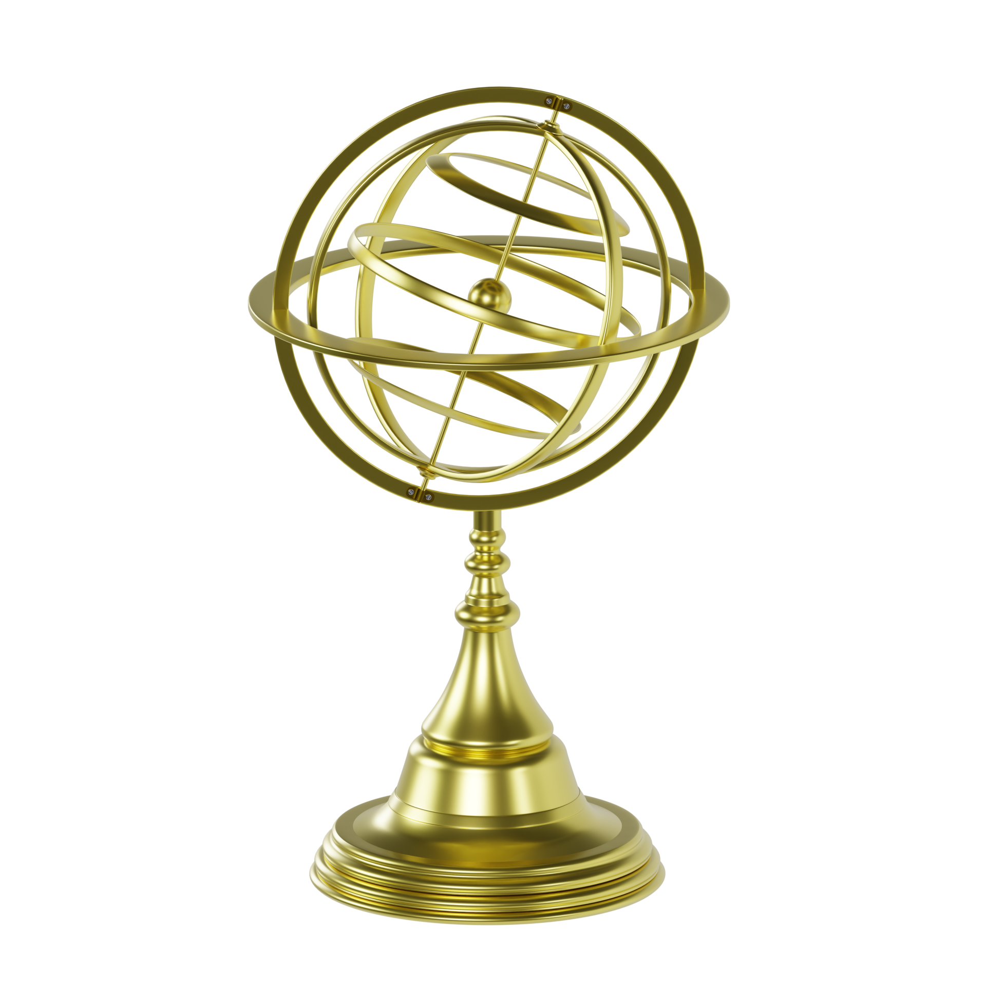 Gold armillary sphere 3d icon isolated 35668127 PNG