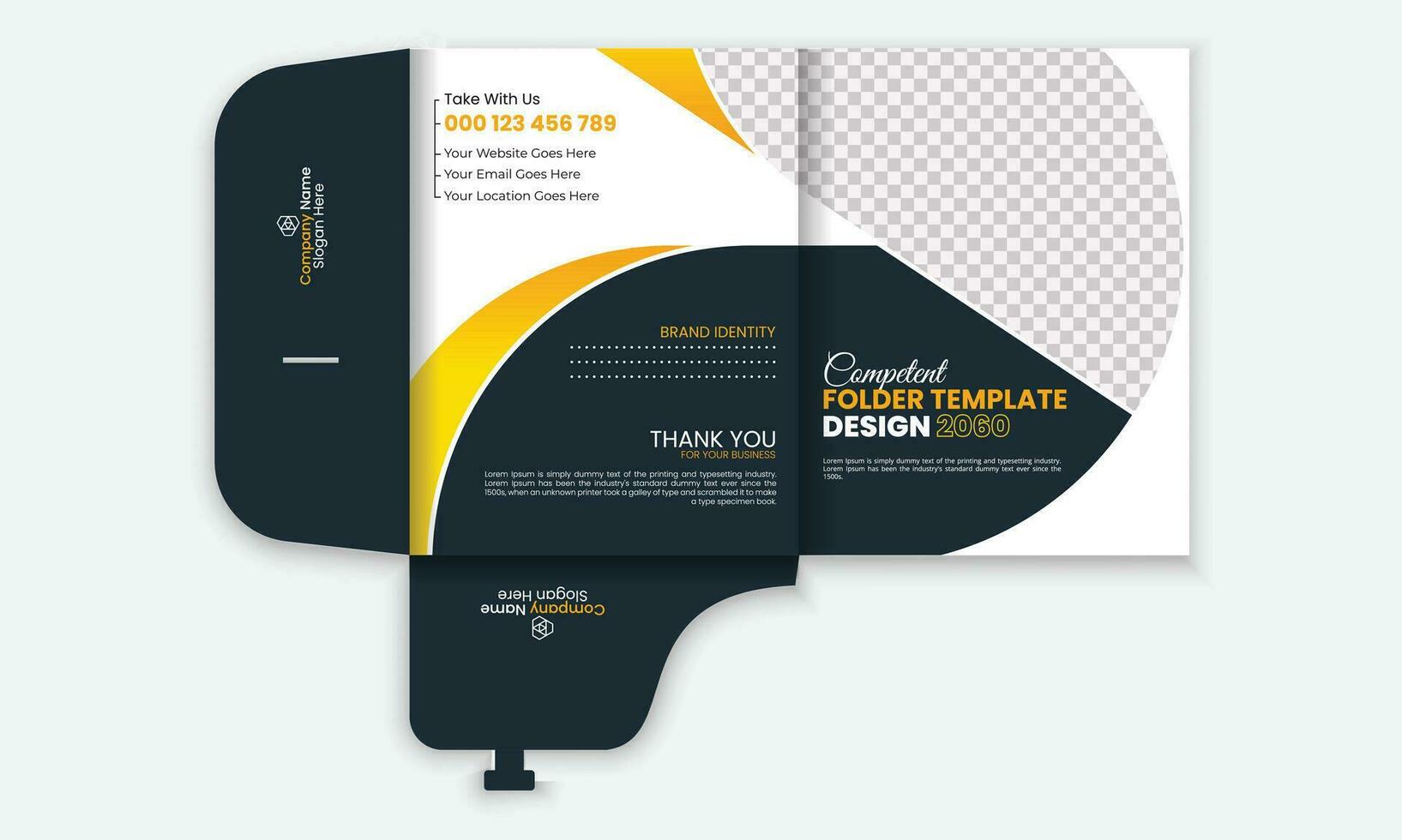 Vector corporate company presentation folder layout concept design with ...