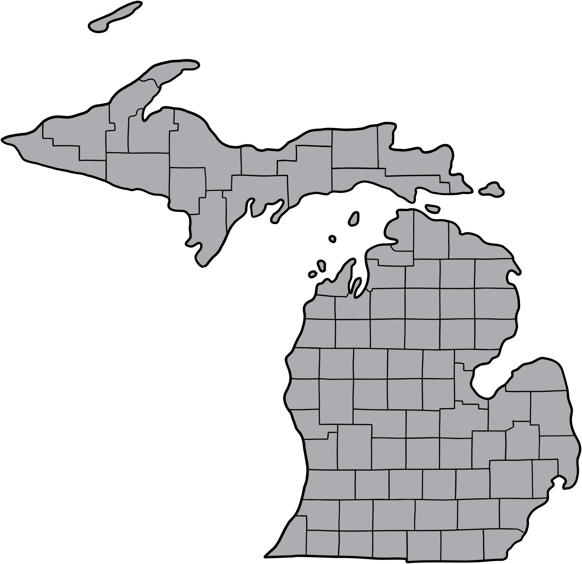 Doodle Freehand Drawing Of Michigan State Map 35673744 Png