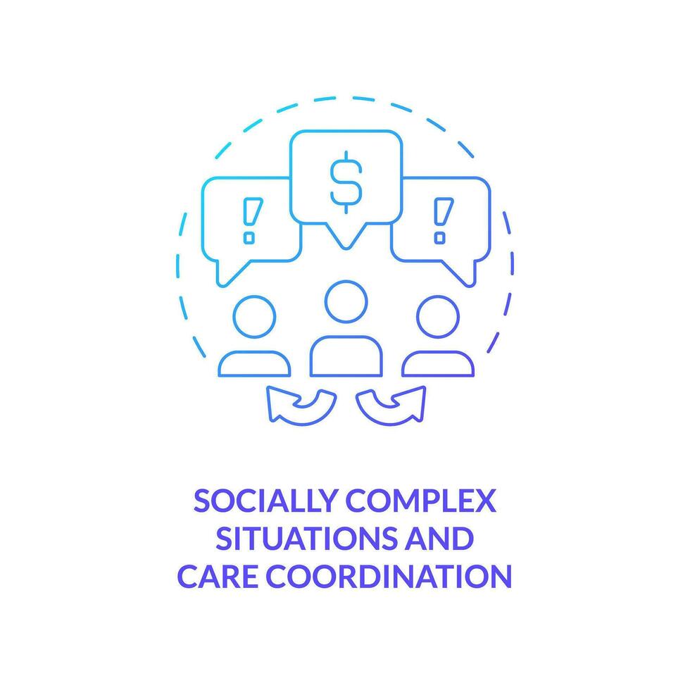 2d Thin Line Gradient Icon Socially Complex Situations And Care