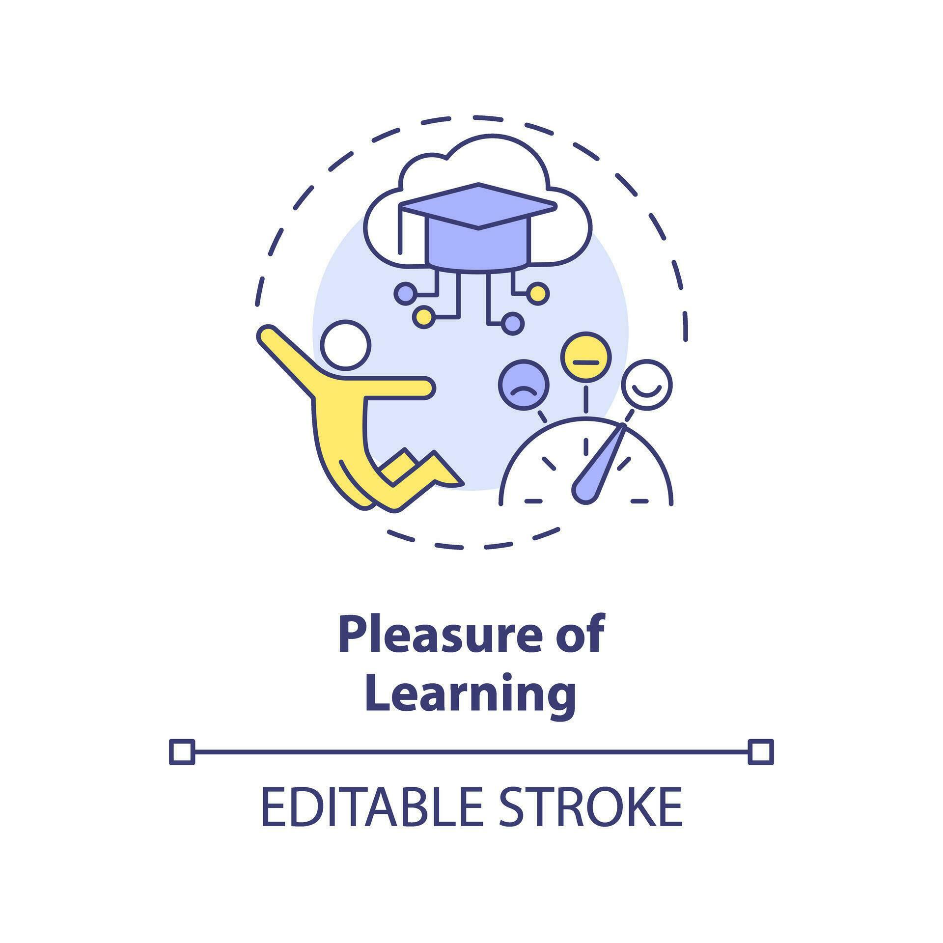 2d Editable Multicolor Icon Pleasure Of Learning Concept Simple
