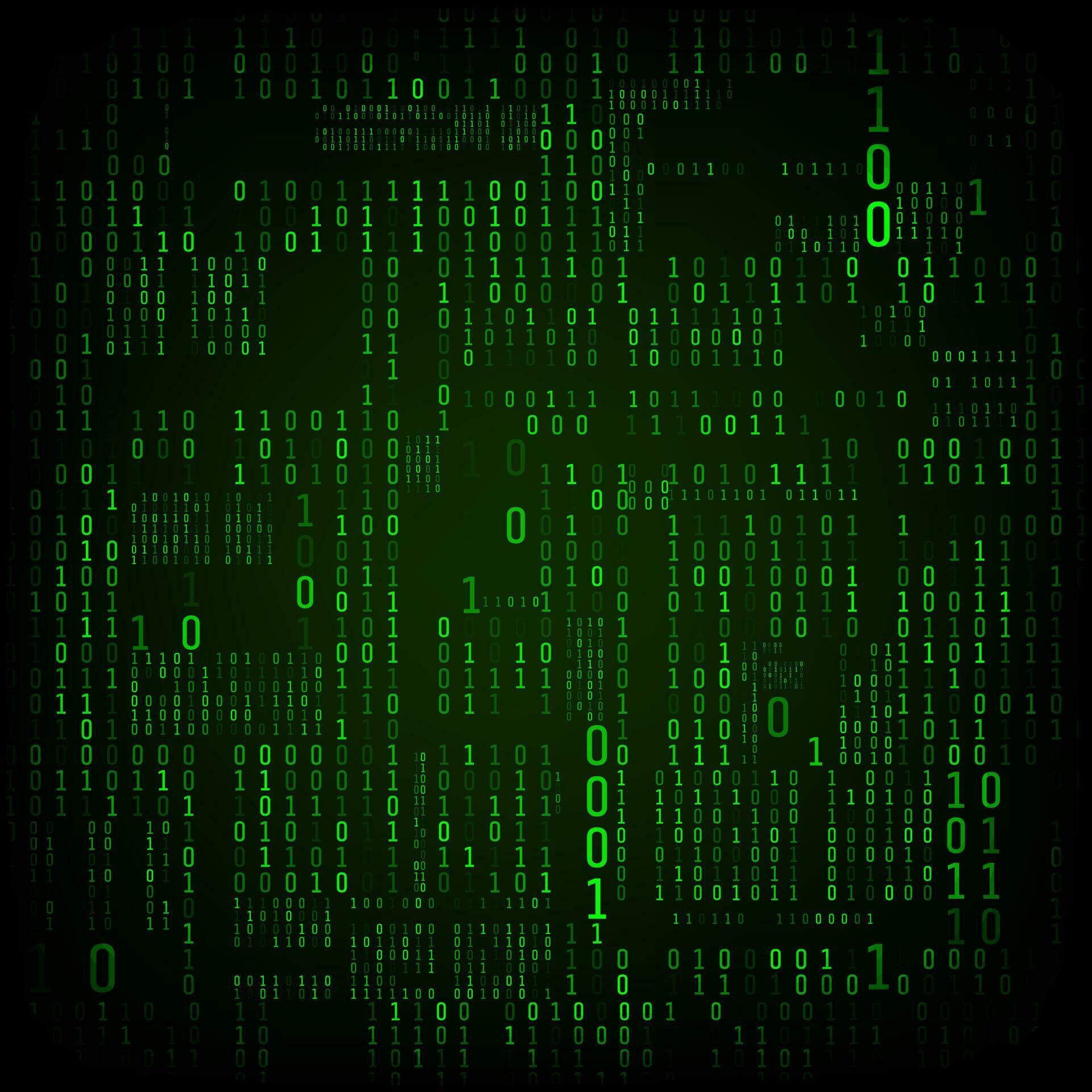 Matrix Of Binary Numbers Binary Computer Code Green Digital Numbers
