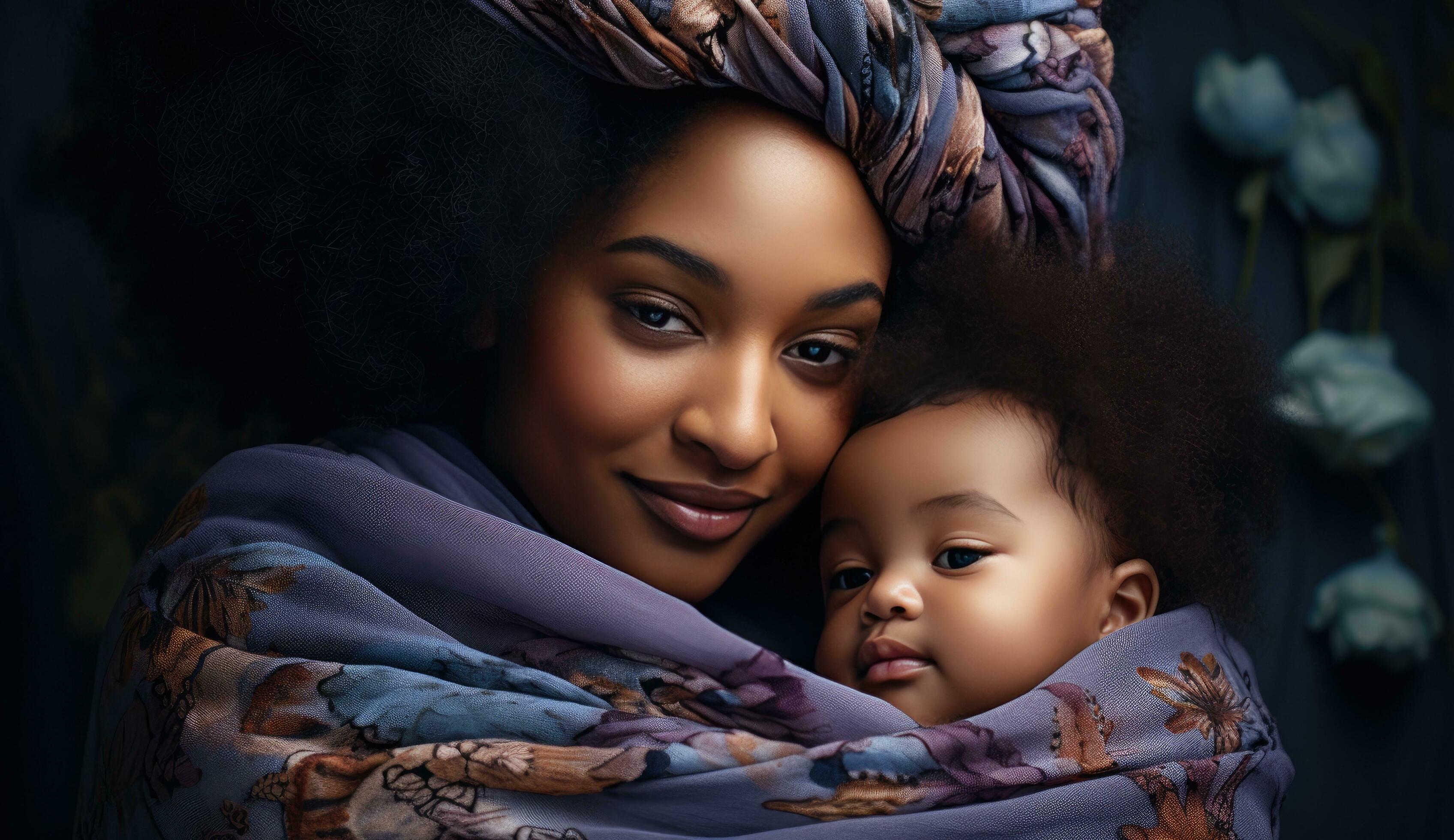 AI generated young mother is holding her newborn child 35676674 Stock Photo at Vecteezy