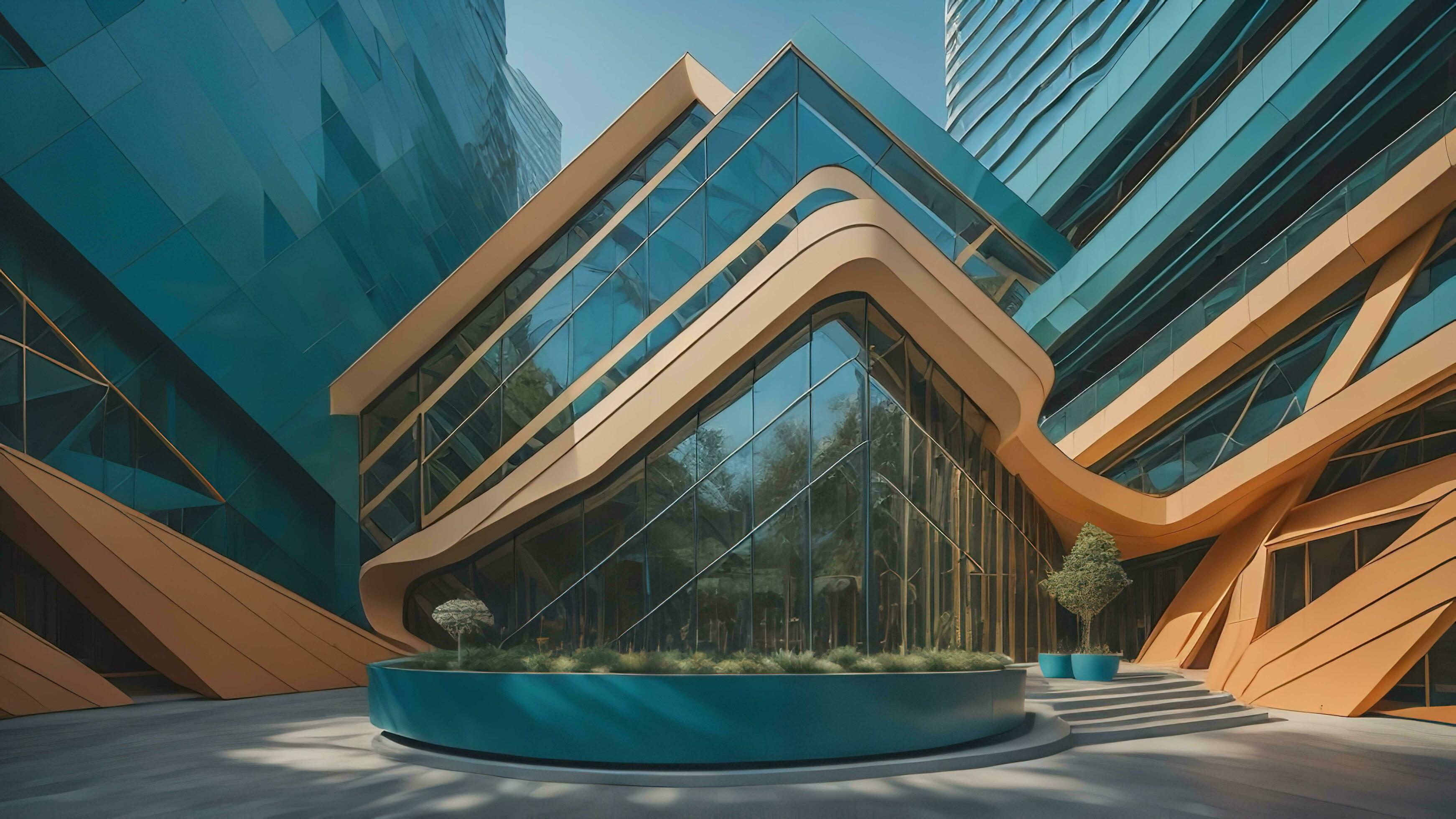 AI generated Futuristic architecture building in the city background ...