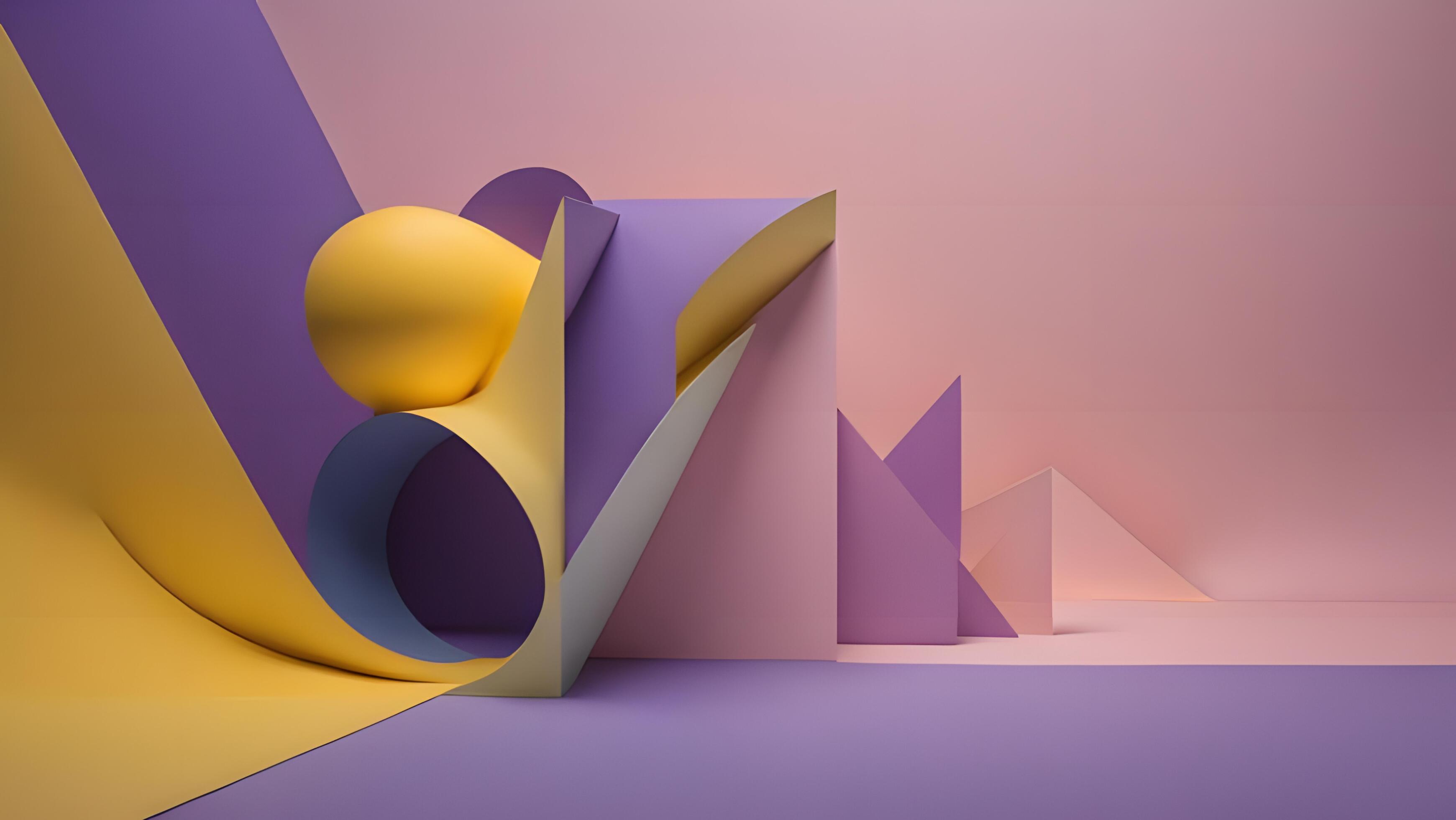 Ai Generated Abstract Geometric Forms Minimal Background Design Generative Ai 35678786 Stock