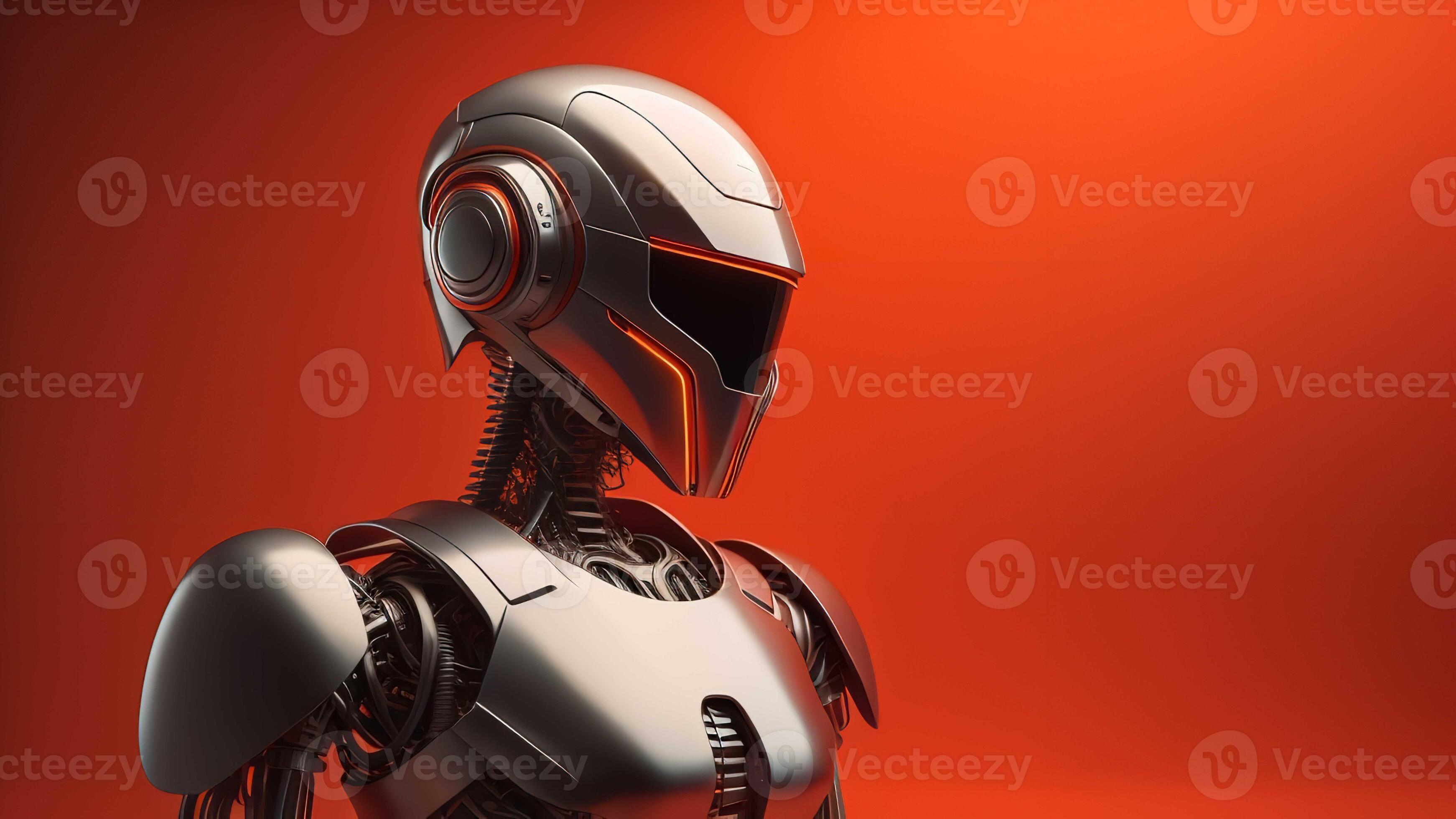 AI generated Robot with a red background. generative ai 35679130 Stock ...