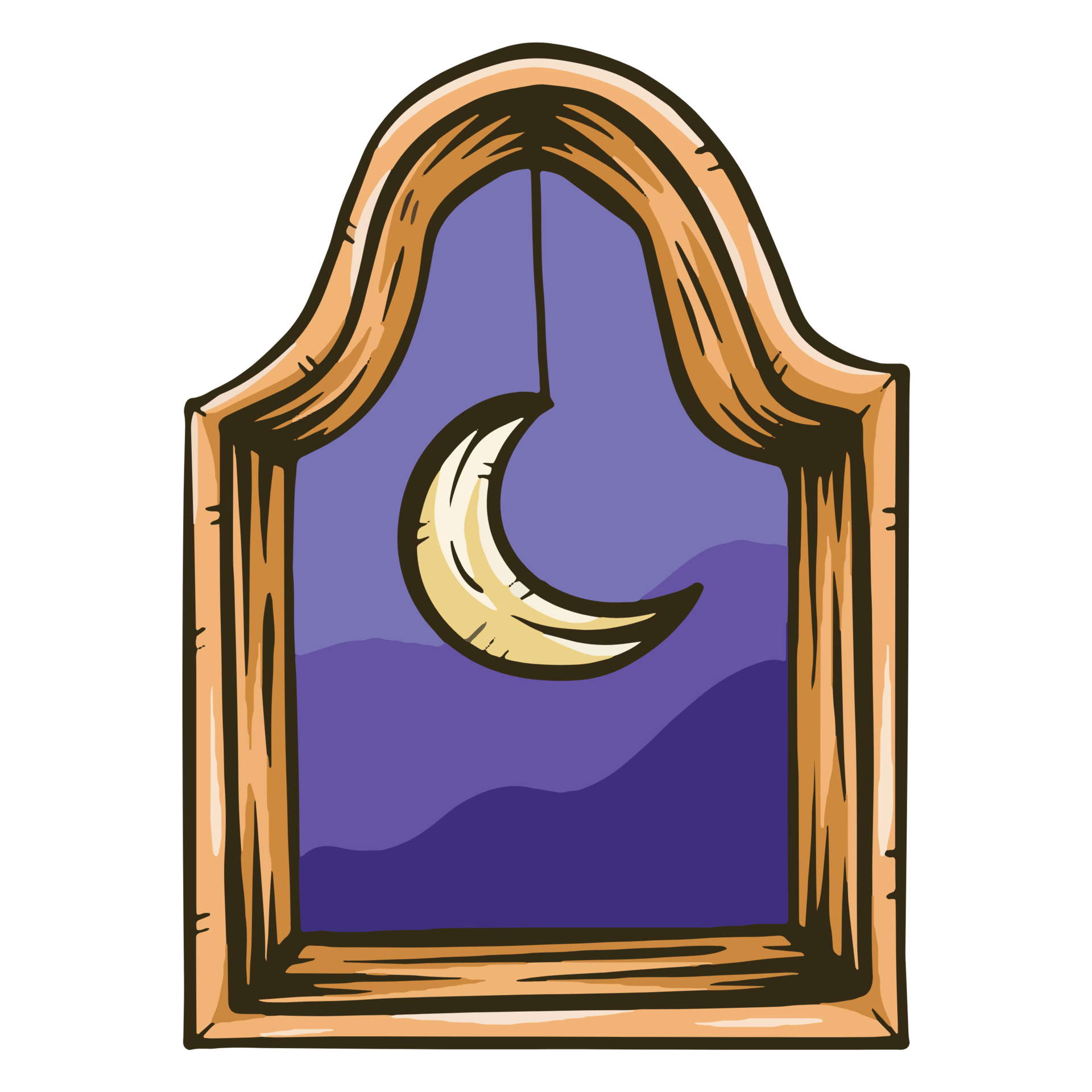 Islamic Window Doodle Illustration Cartoon Crescent Moon Hanging From Islamic Window Doodle Illustration Cartoon Crescent Moon Hanging From