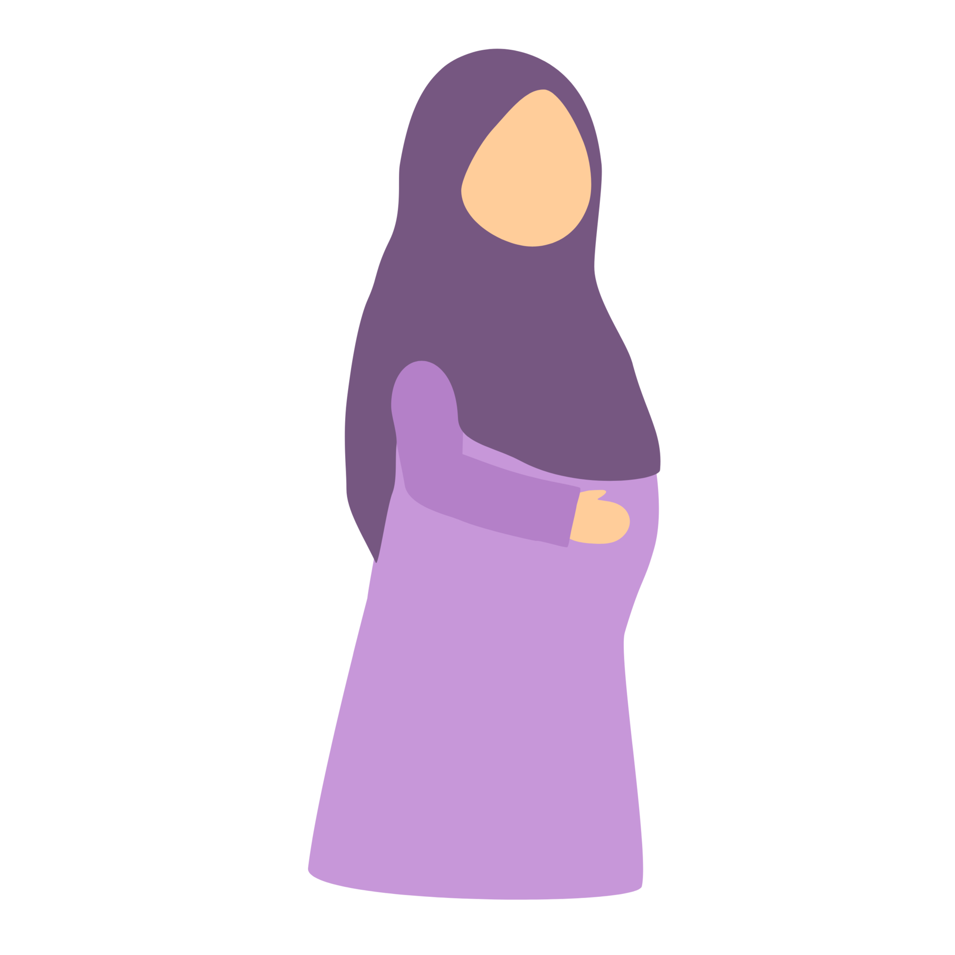 Muslim Pregnant Woman Wearing Abaya And Purple Hijab 35679374 Png