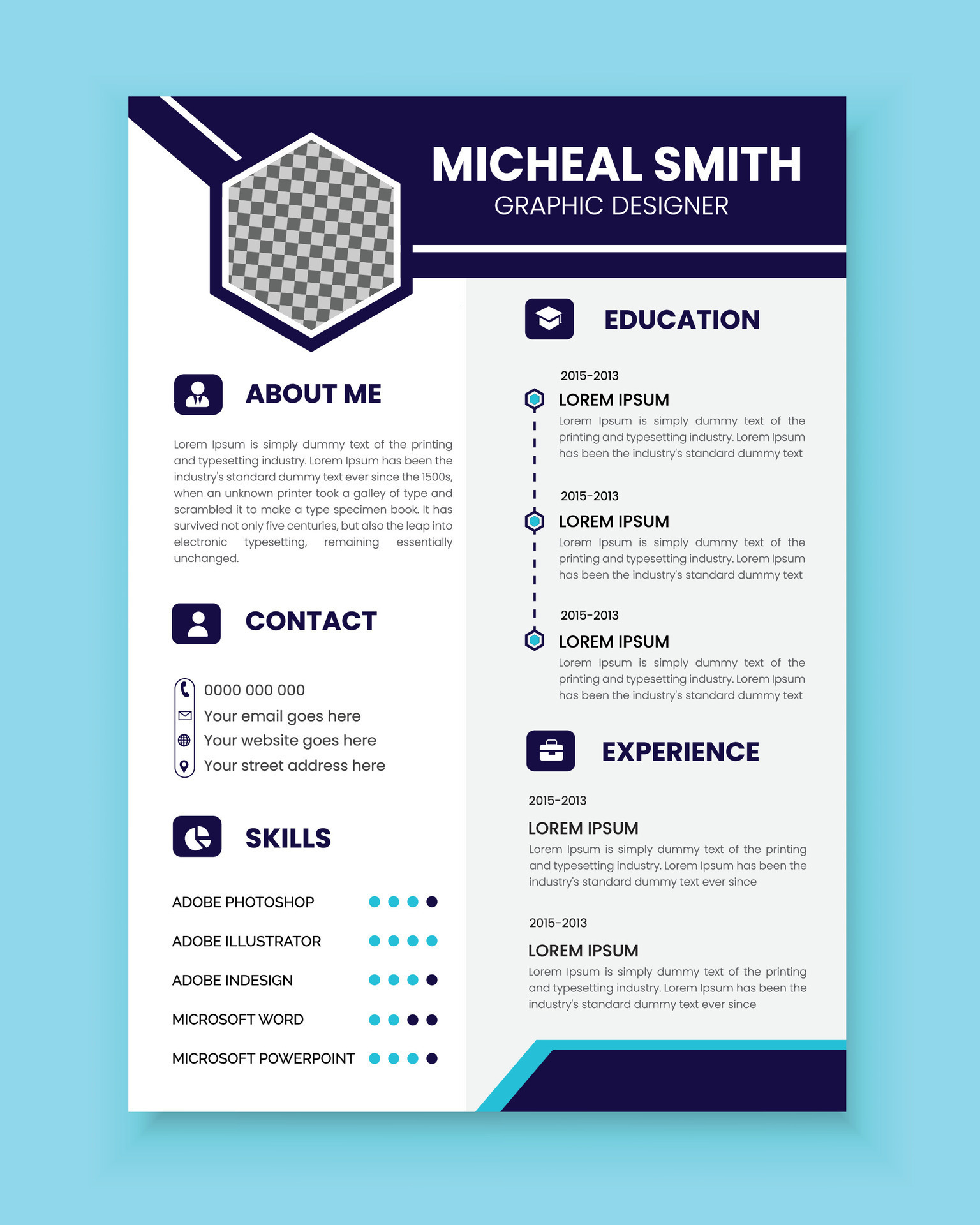 Creative, Elegant, minimal and simple Vector resume design template ... Creative, Elegant, minimal and simple Vector resume design template ...