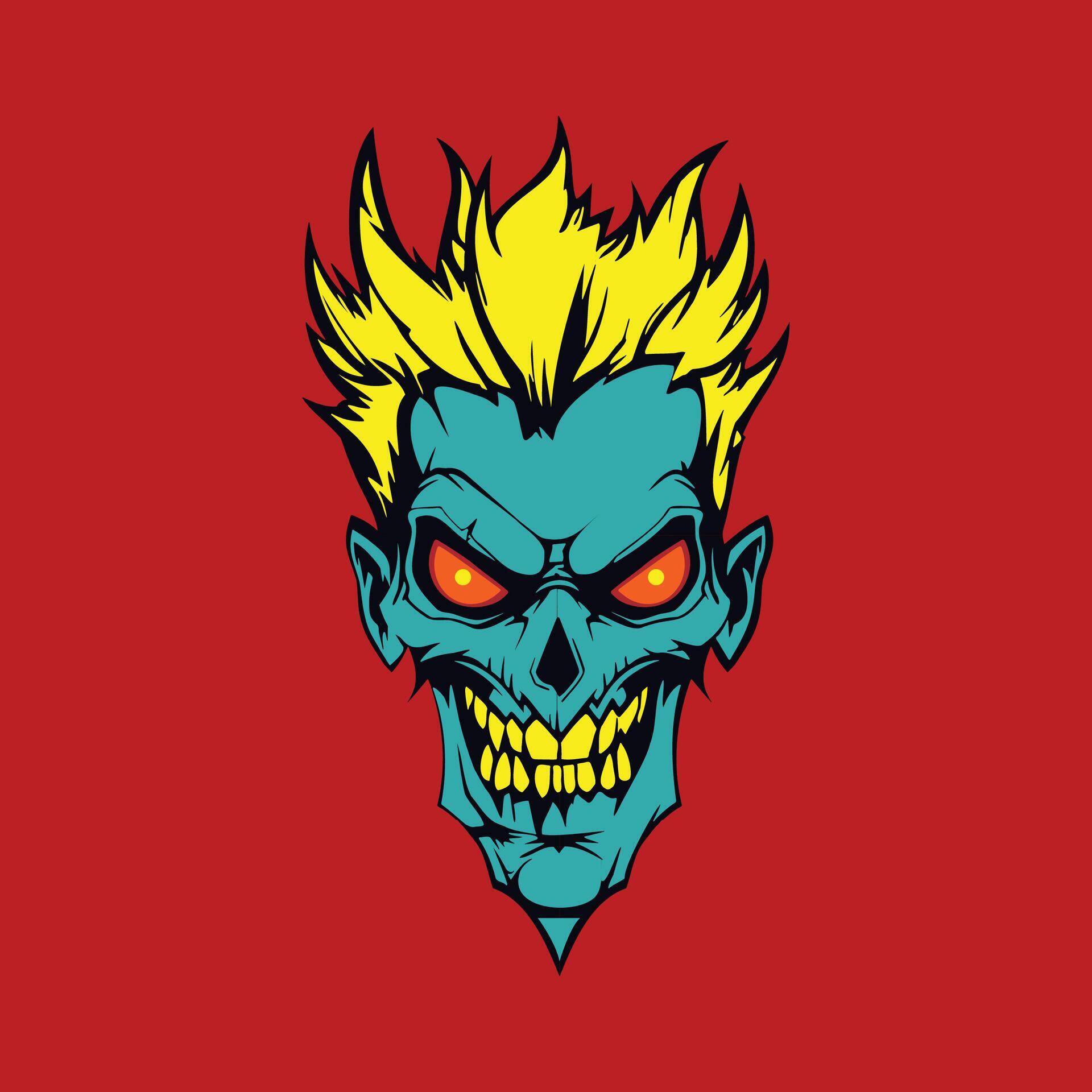 Devil Head Mascot Face Angry Clown Vector Illustrationsdevil Head Mascot Face Angry Clown Vector