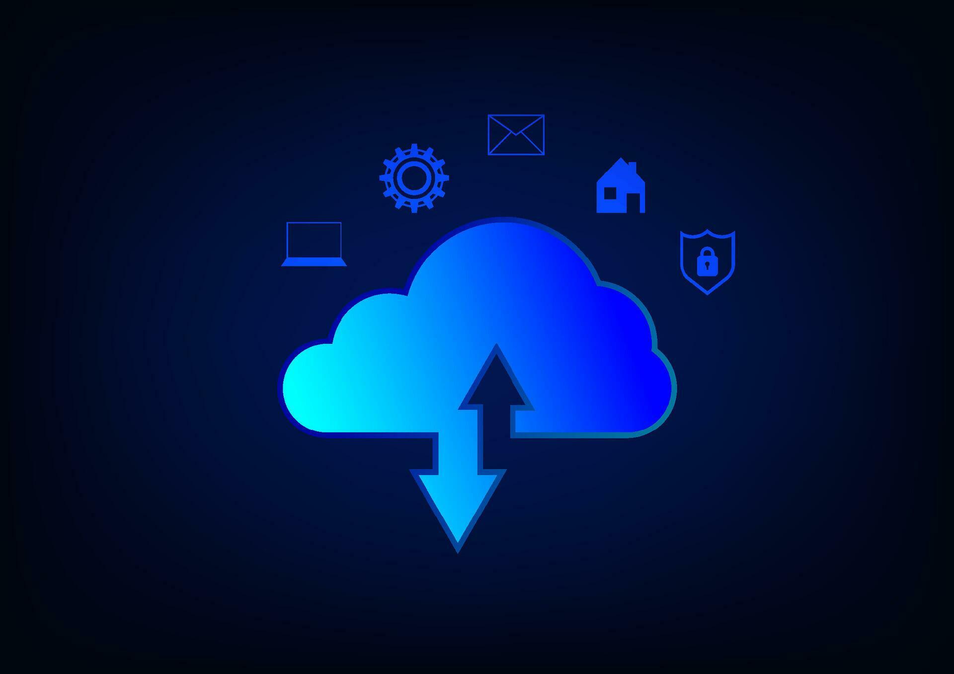 Cloud Data Storage Concept Infographic Of Cloud Computing And Data