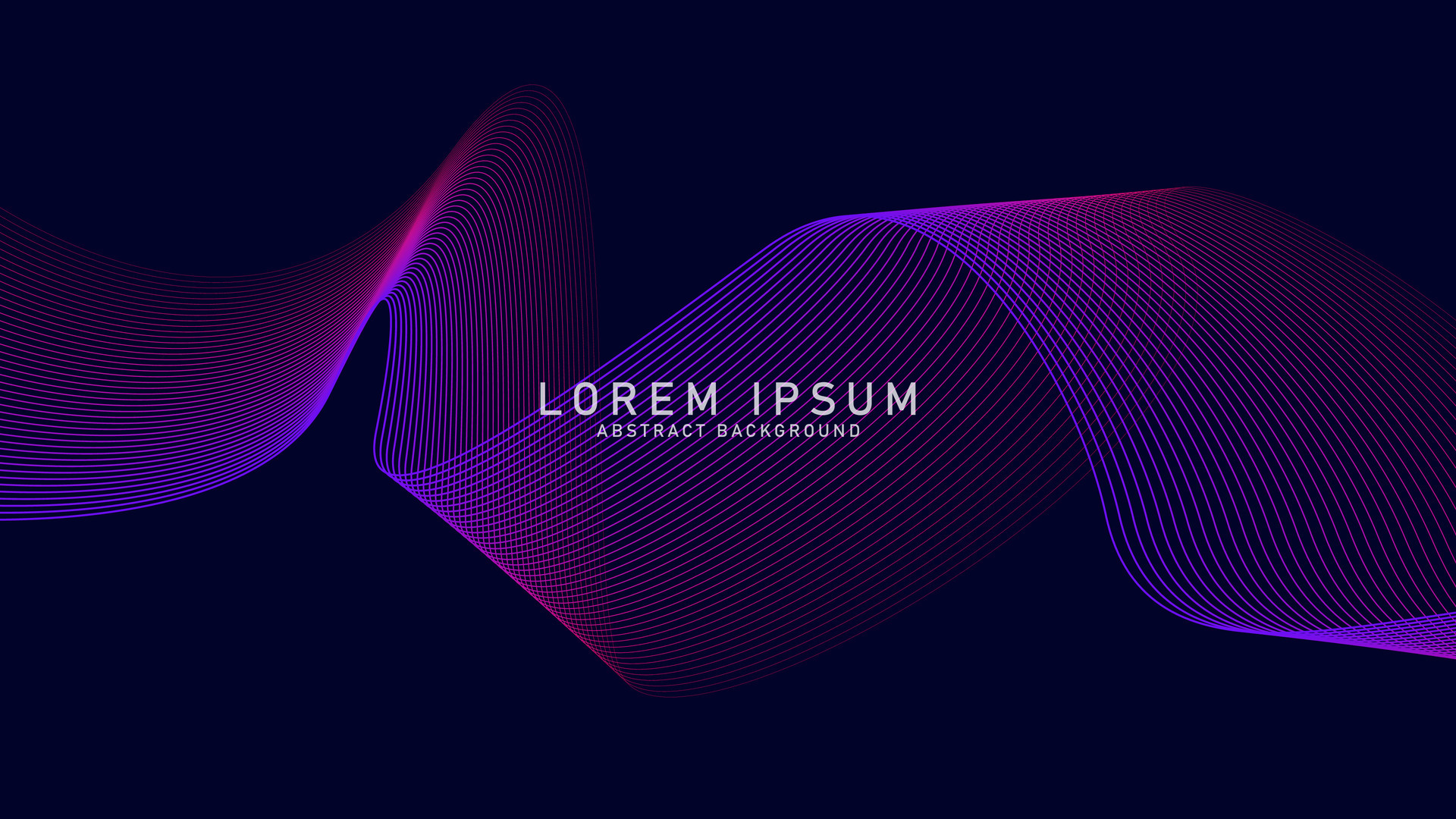 Abstract Glowing Wave Lines On Dark Blue Background Dynamic Wave