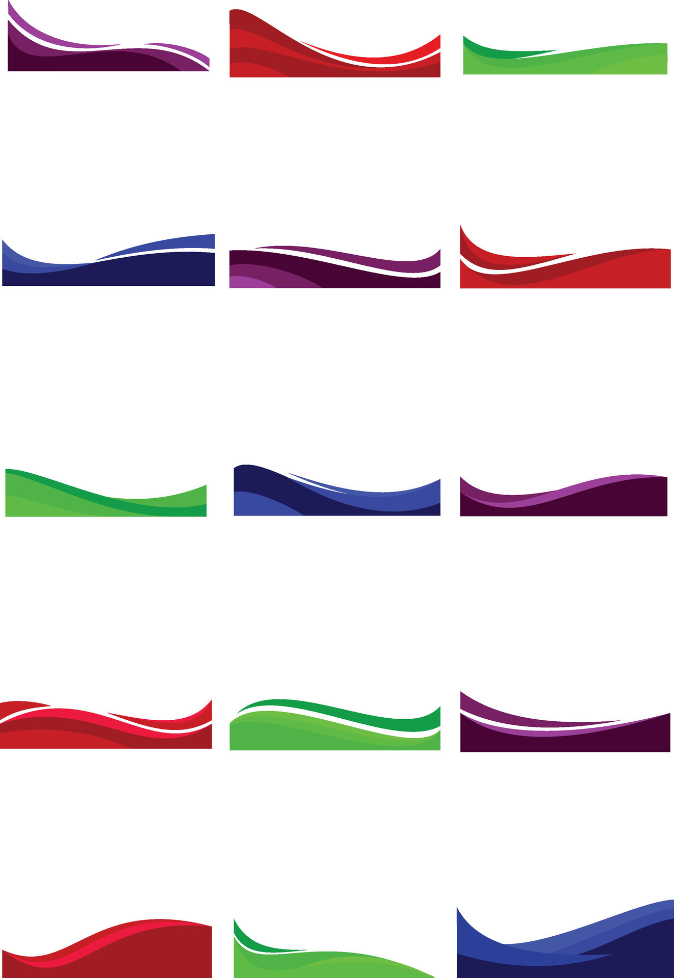 Curved Header and Footer Elements Set 35688933 Vector Art at Vecteezy