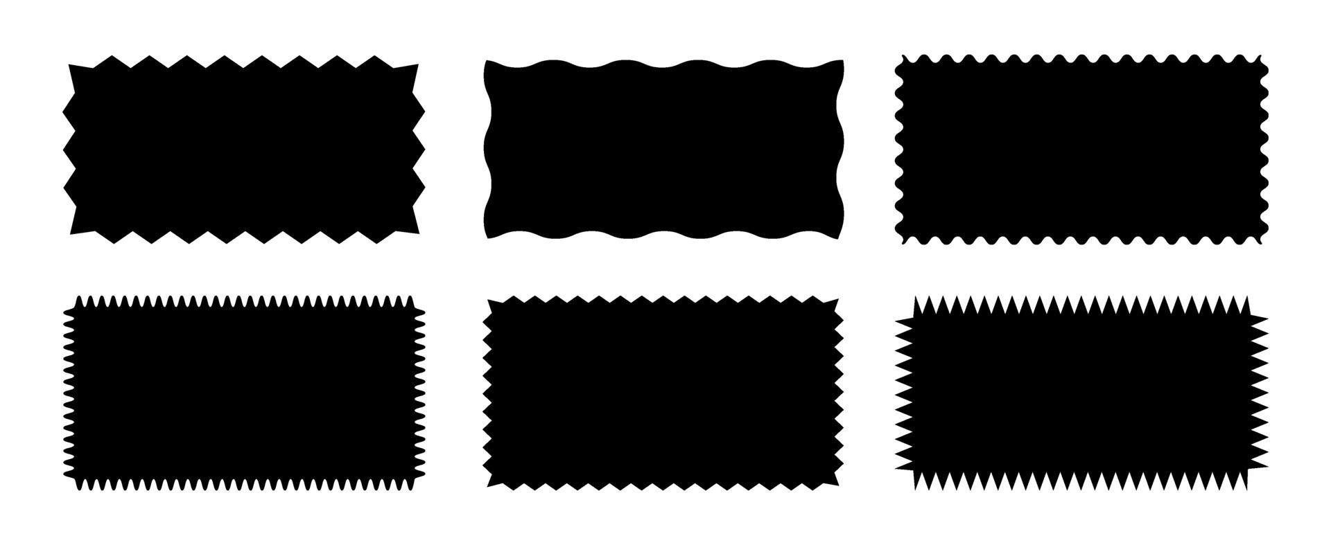 Zigzag edge rectangle shapes set isolated on white background. Vector illustration 35690068 ...