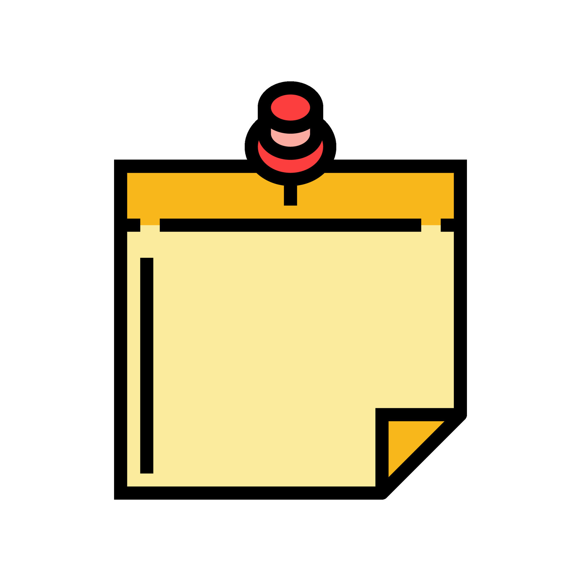 sticky note pin list color icon vector illustration 35690576 Vector Art ...