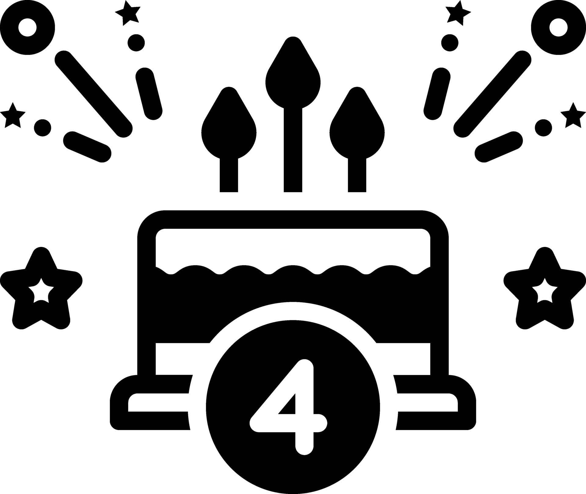 Solid icon for fourth 35691883 Vector Art at Vecteezy