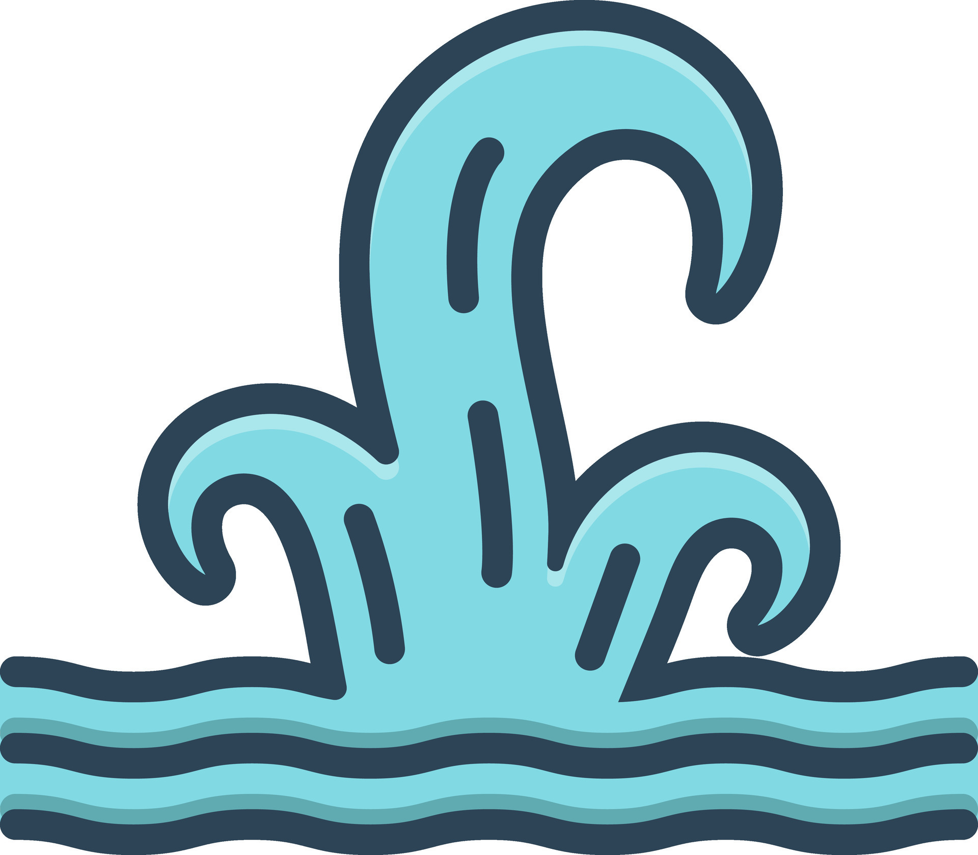 color icon for waves 35692218 Vector Art at Vecteezy