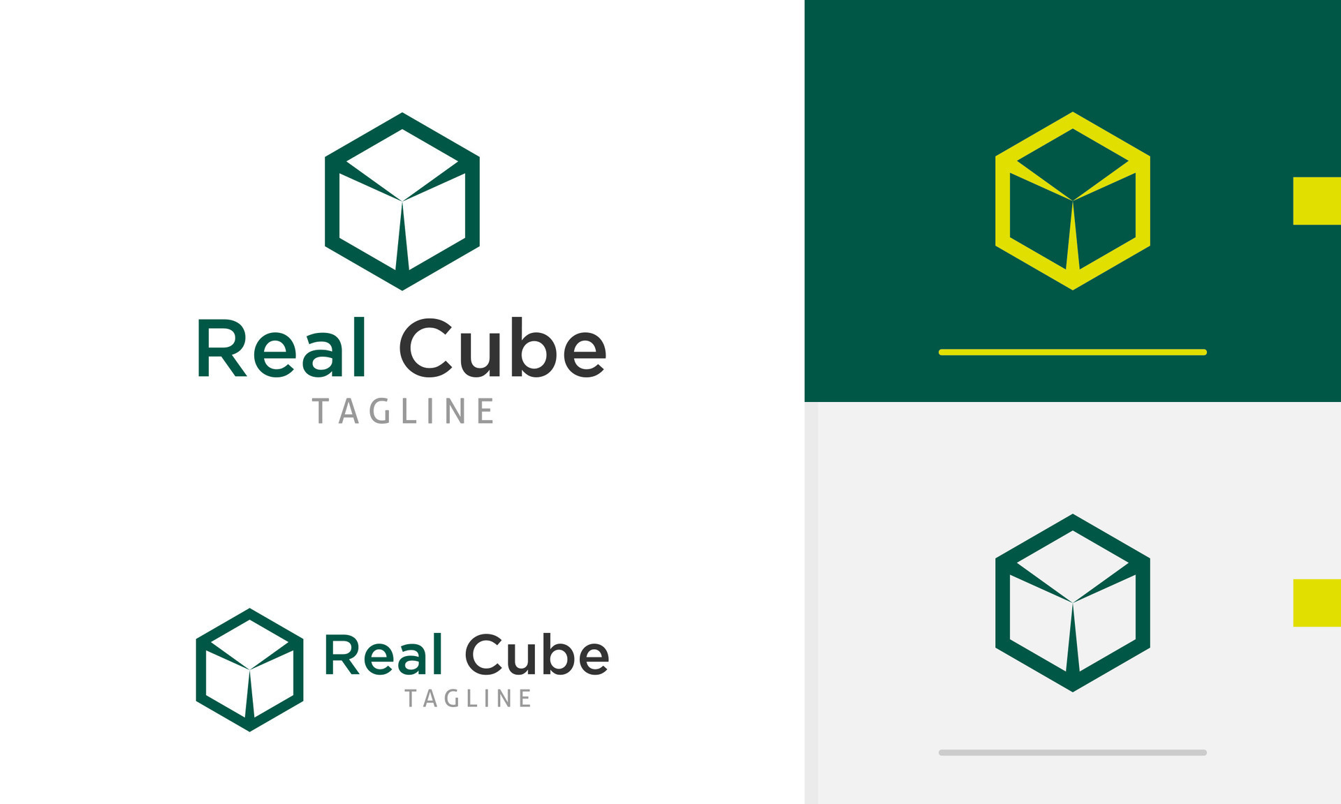 Logo design icon of geometric modern rectangle box 3d hexagon shape ...