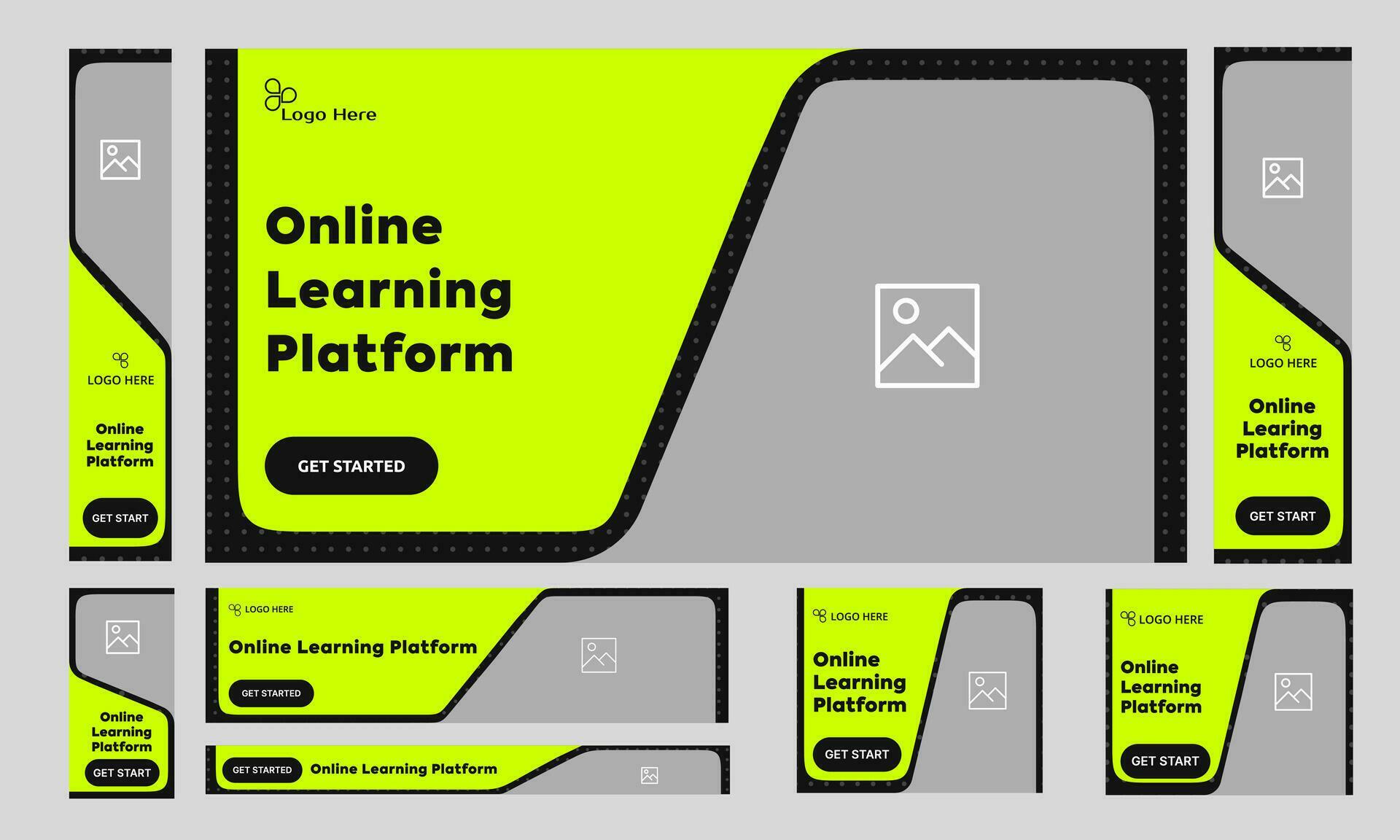Trendy learning web set banner design, online education web banner ...