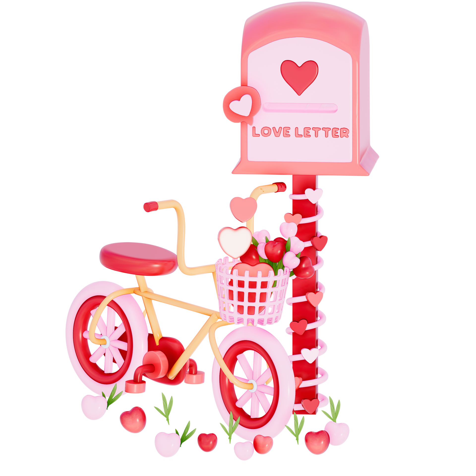 enamorado buzón con bicicleta adornado con corazones y flores en forma ... enamorado buzón con bicicleta adornado con corazones y flores en forma ...