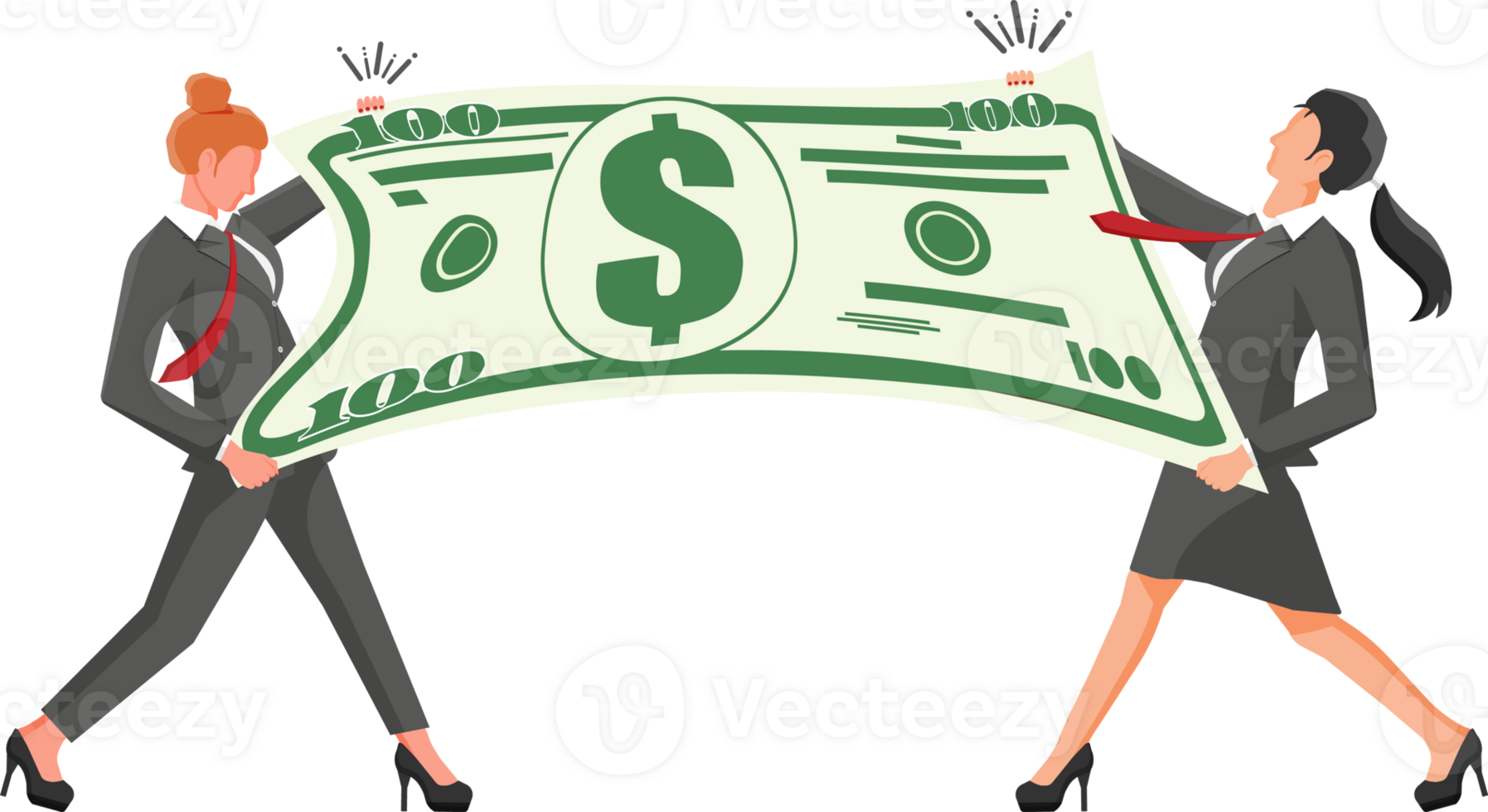 Two businesswoman pull of dollar. 35700042 PNG Two businesswoman pull of dollar. 35700042 PNG