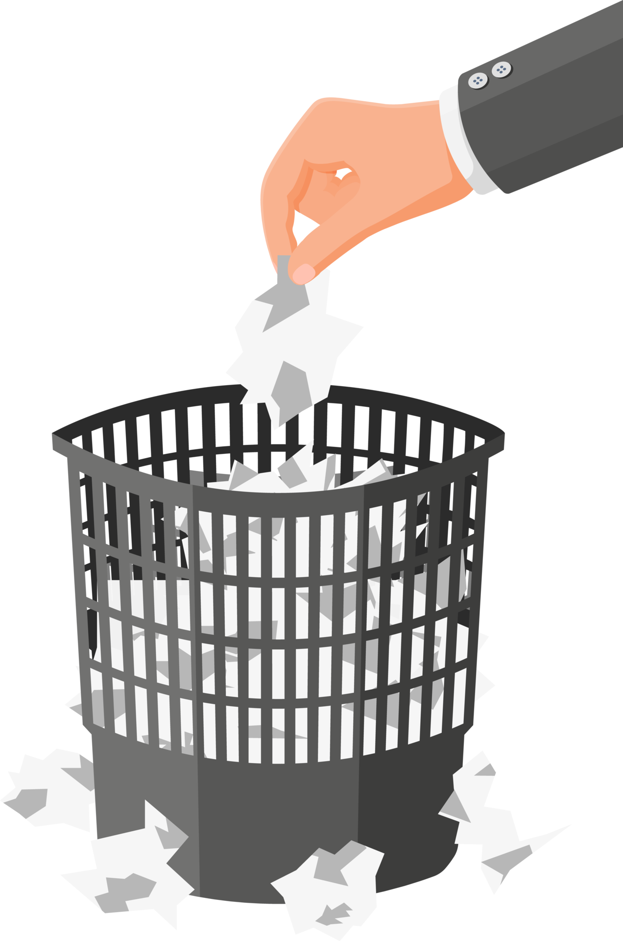 Trash Can with Crumpled Paper Inside and Around. 35700050 PNG Trash Can with Crumpled Paper Inside and Around. 35700050 PNG