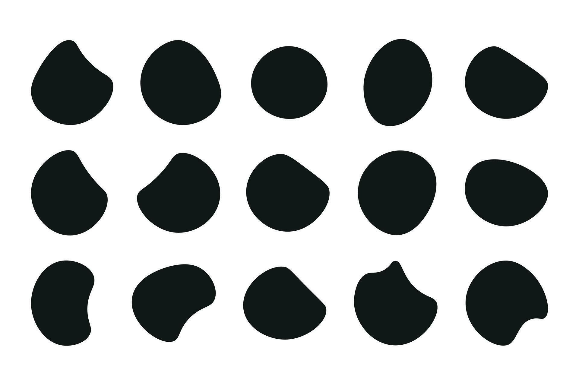 Random blob shapes. Organic blobs set. Rounded abstract organic shape collection. Random shapes ...
