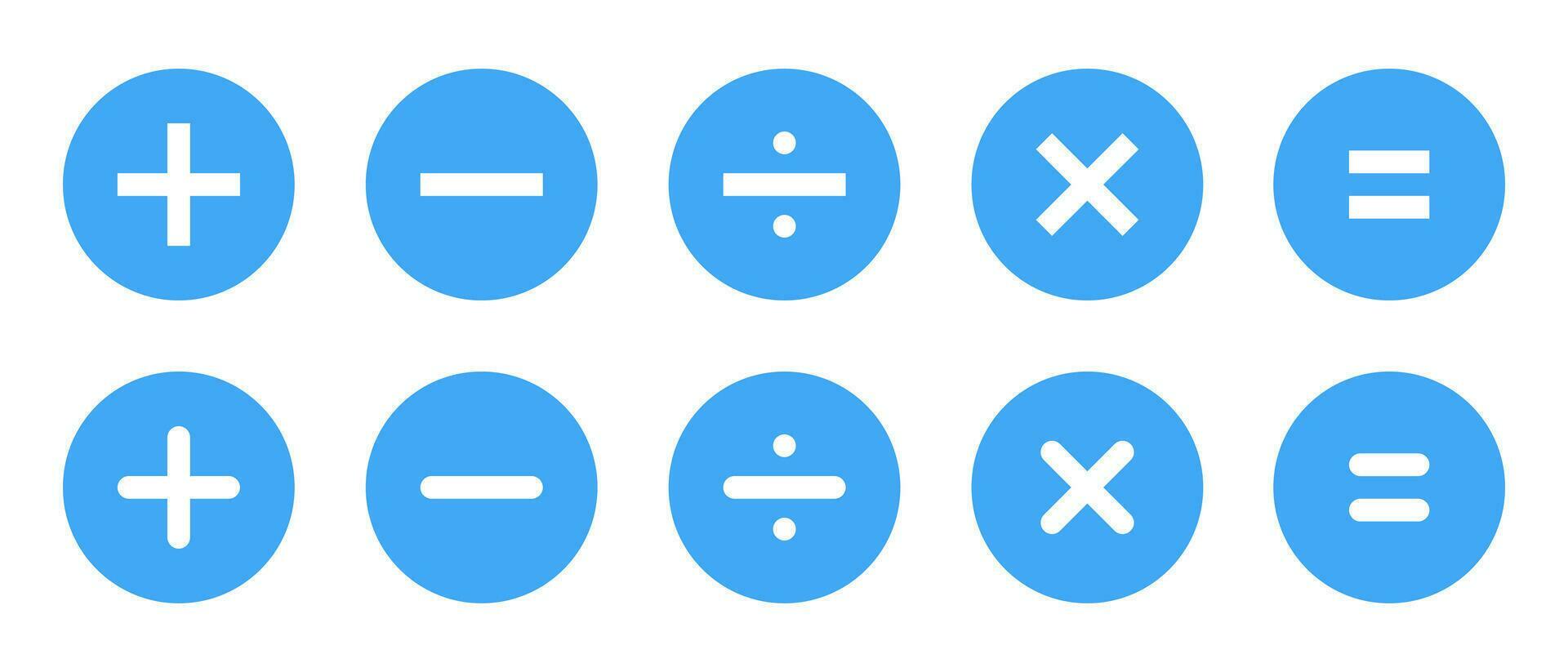 Addition Subtraction Division Multiplication And Equality Icon In Flat Style Basic