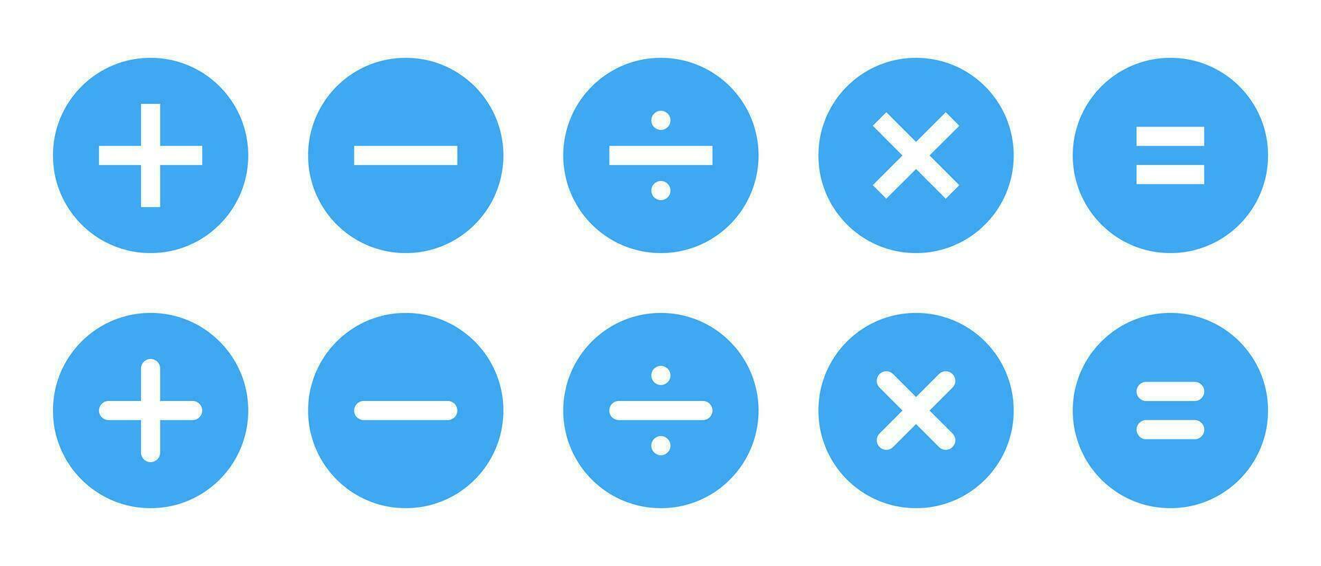 Addition Subtraction Division Multiplication And Equality Icon In Flat Style Basic
