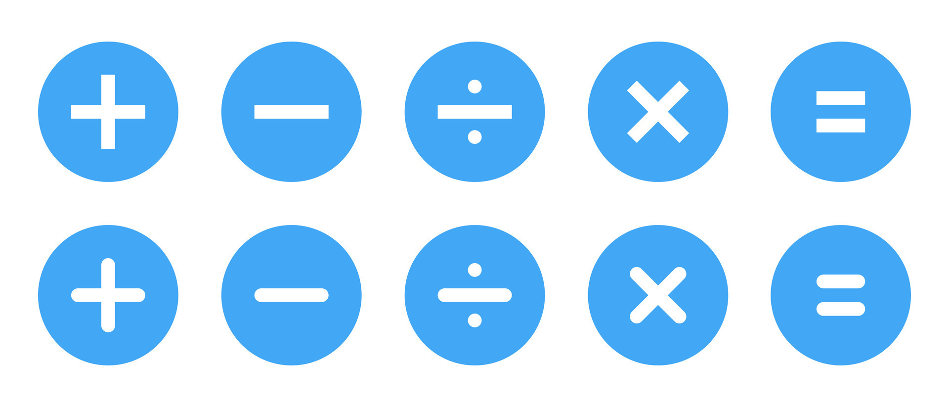 Addition Subtraction Division Multiplication And Equality Icon In