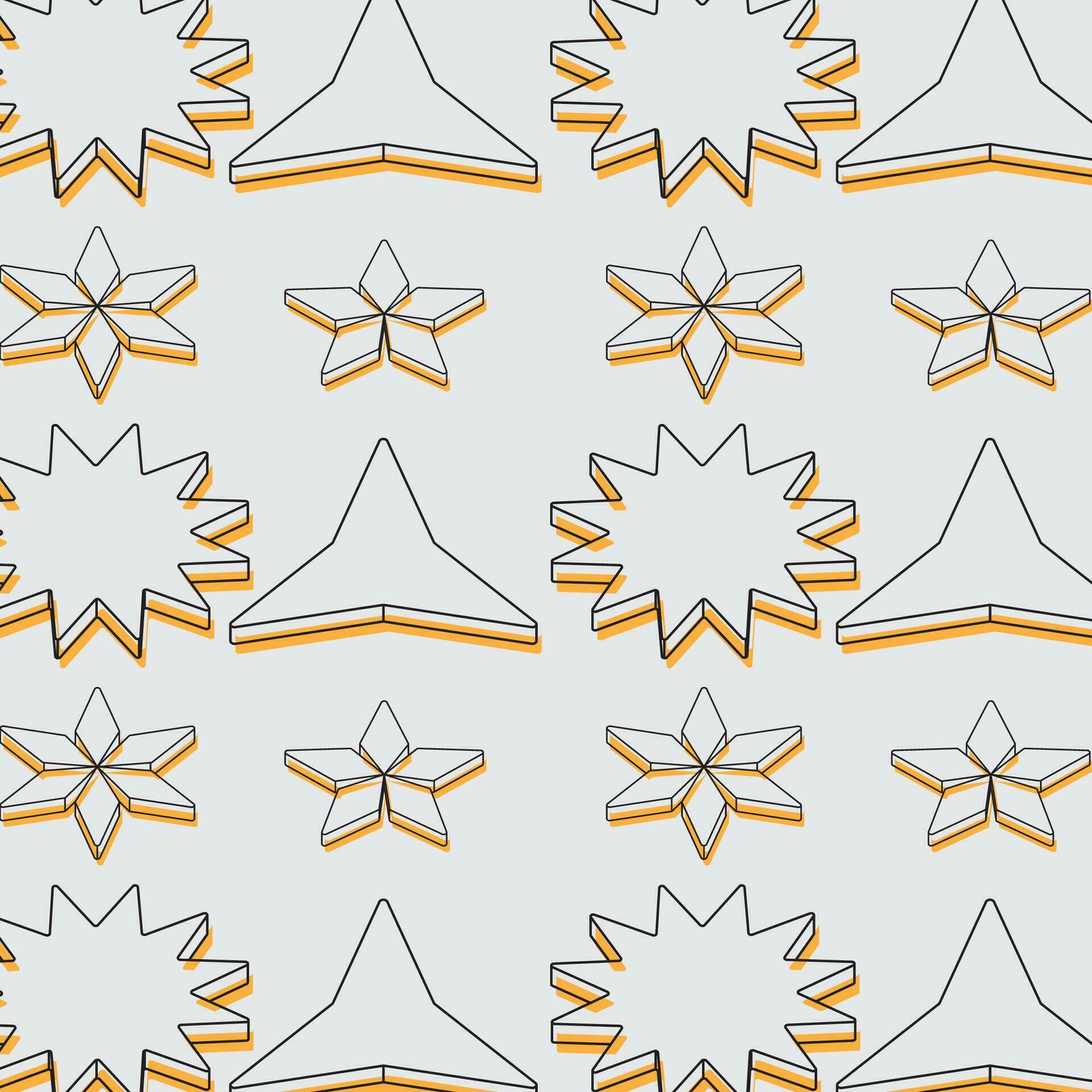 2d isometric star shapes icon Pattern background Vector illustration ...