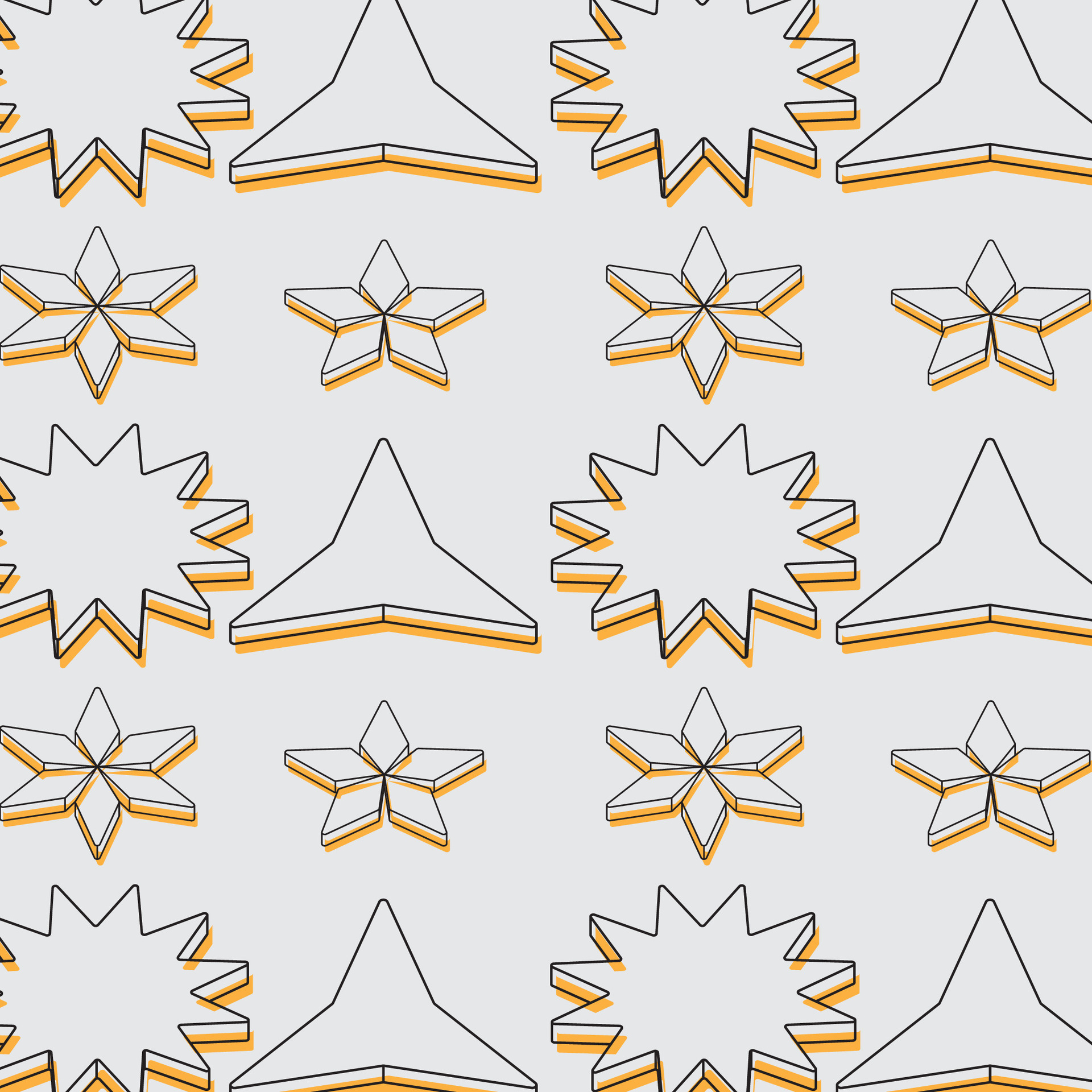 2d isometric star shapes icon Pattern background Vector illustration ...