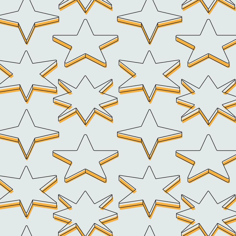 2d isometric star shapes icon Pattern background Vector illustration ...