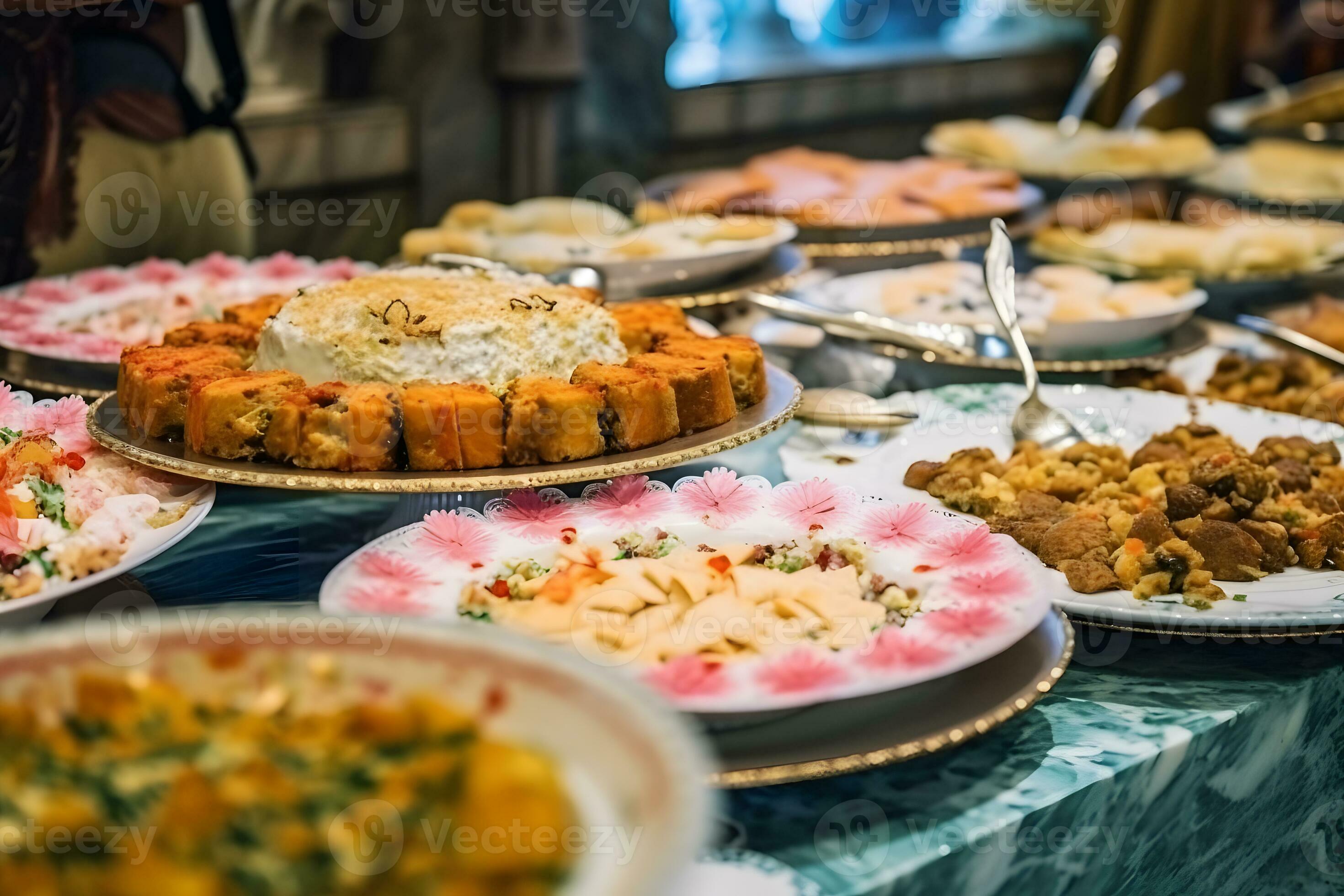 AI generated Table with Turkish national dishes. Neural network AI ...