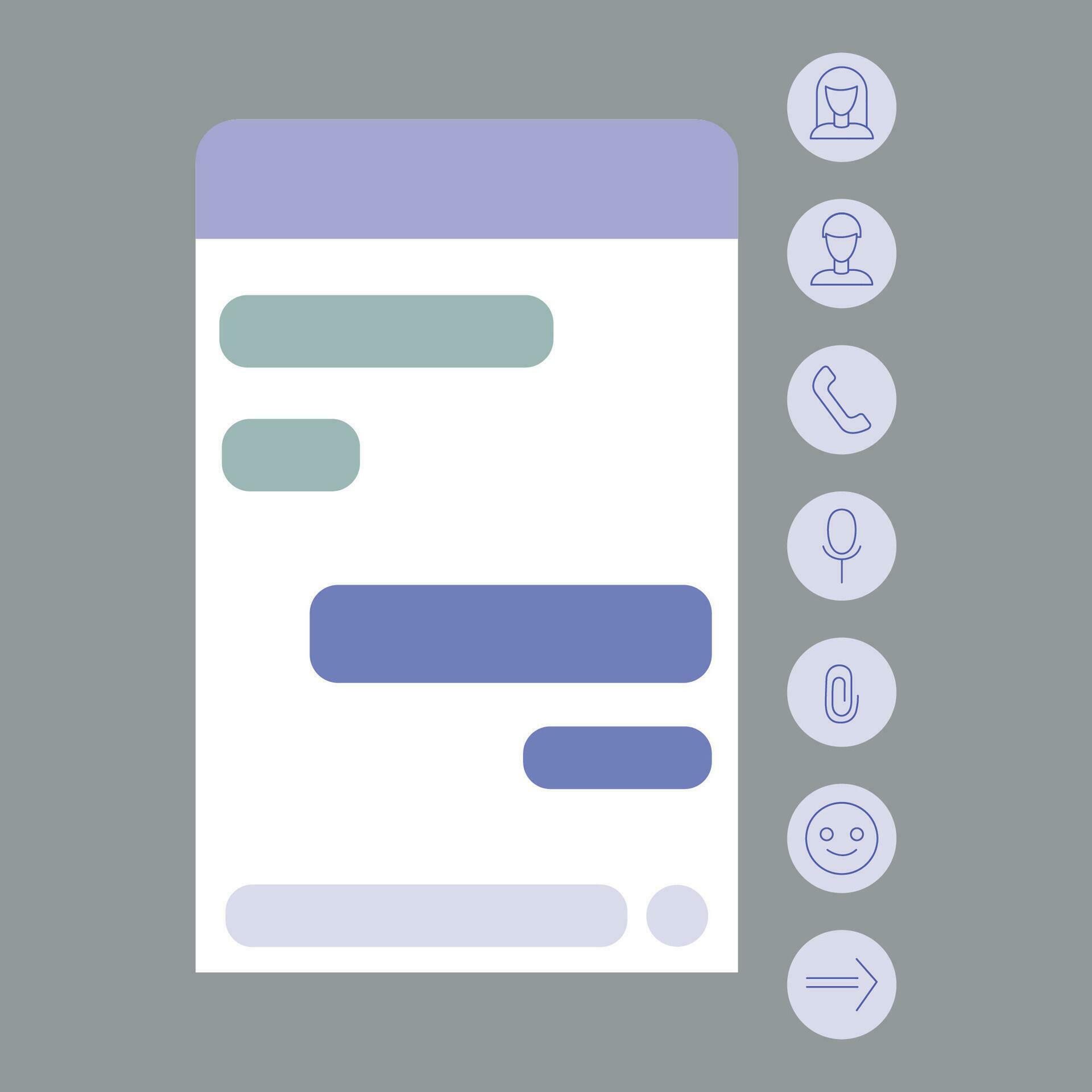 Chatbot Or Messenger Dialog Boxes With Empty Text Fields Flat Design For Customer Support