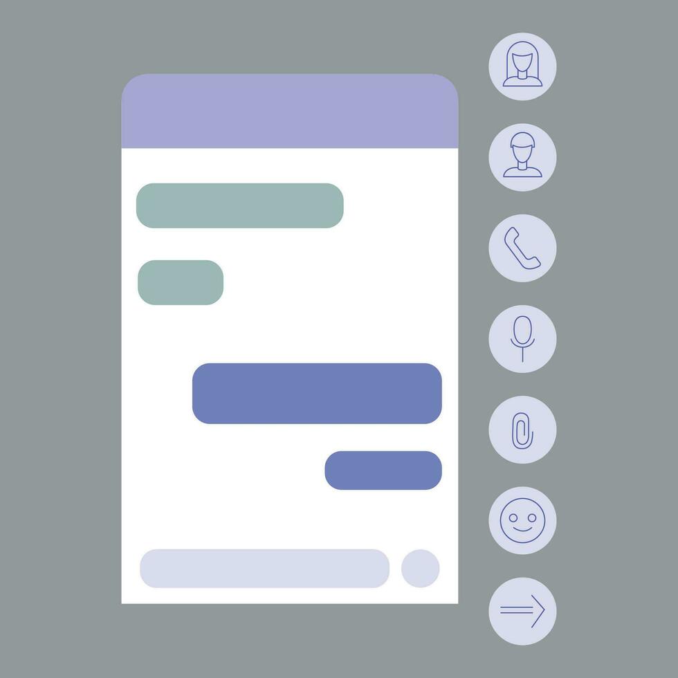 Chatbot Or Messenger Dialog Boxes With Empty Text Fields Flat Design