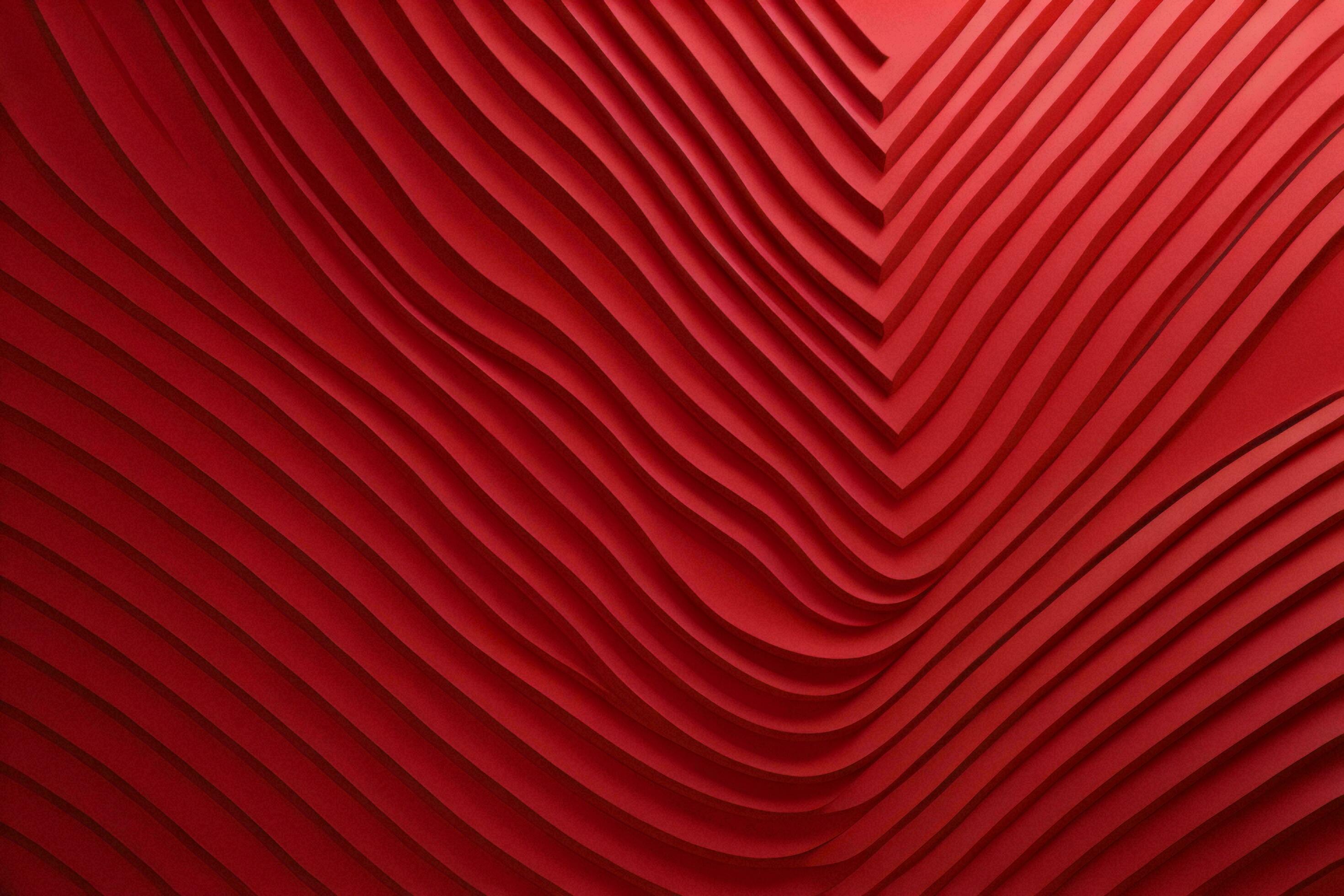 AI generated Red abstract background with wavy lines. generative ai ...