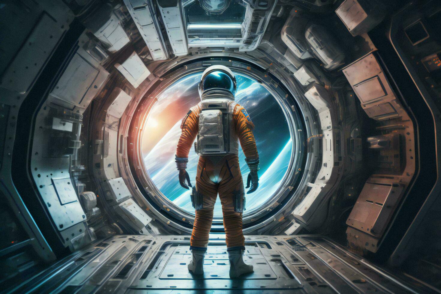 AI generated Astronaut in a space station. generative ai 35705882 Stock Photo at Vecteezy