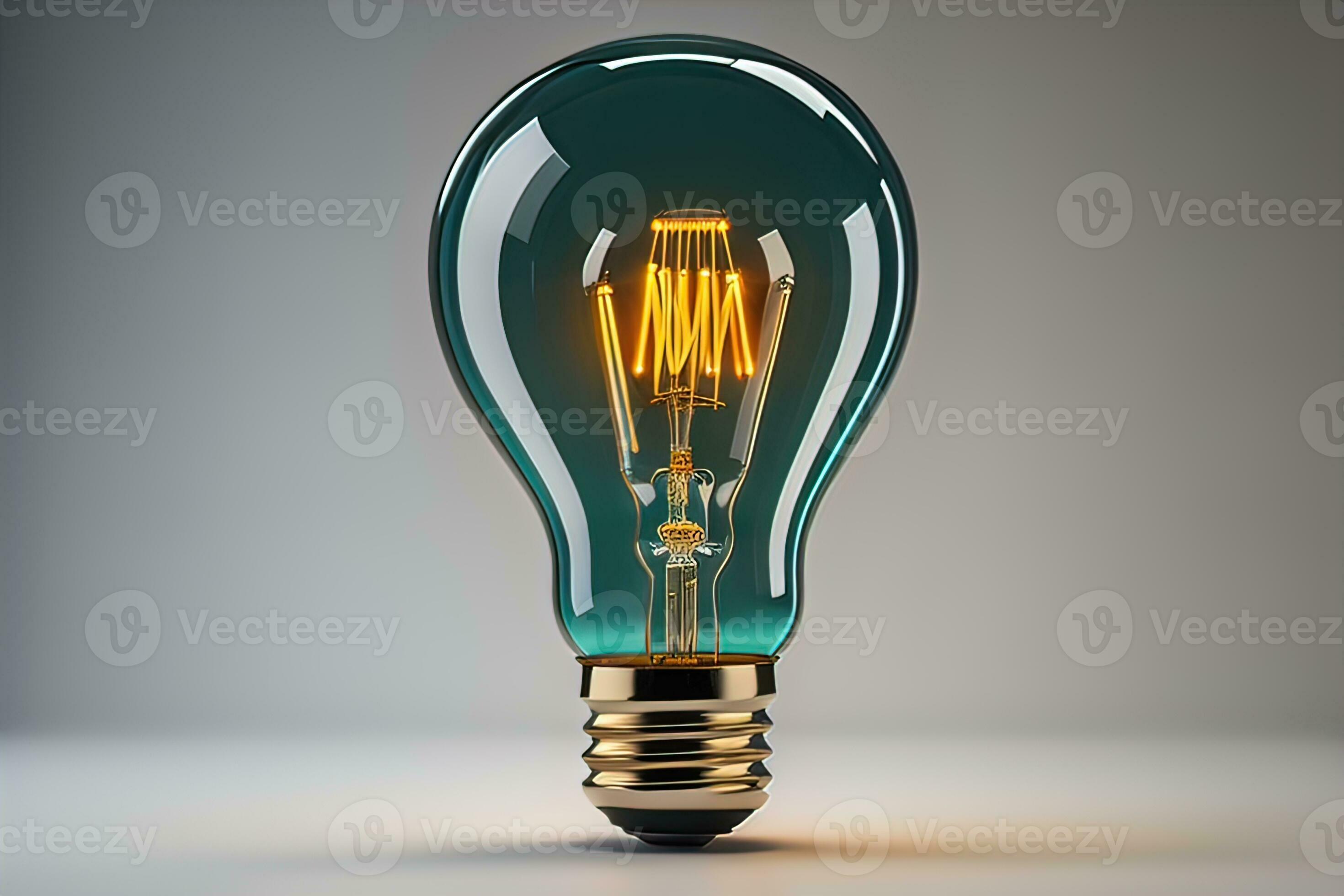 AI generated Glowing glass light bulb on dark background. ai generative ...