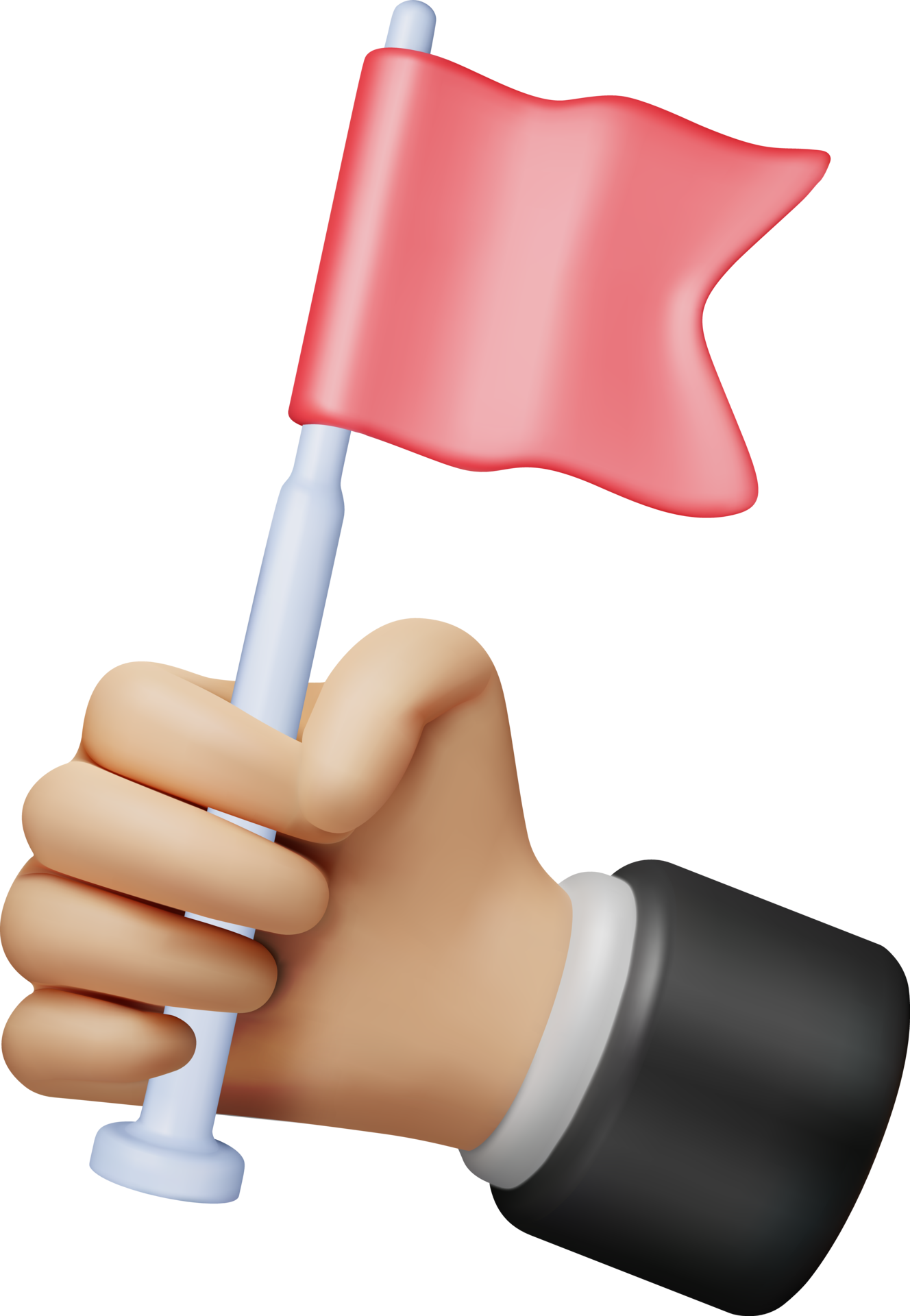 3D Red Flag On Metal Flagpole In Hand 35707250 PNG 3d-red-flag-on-metal-flagpole-in-hand-35707250-png